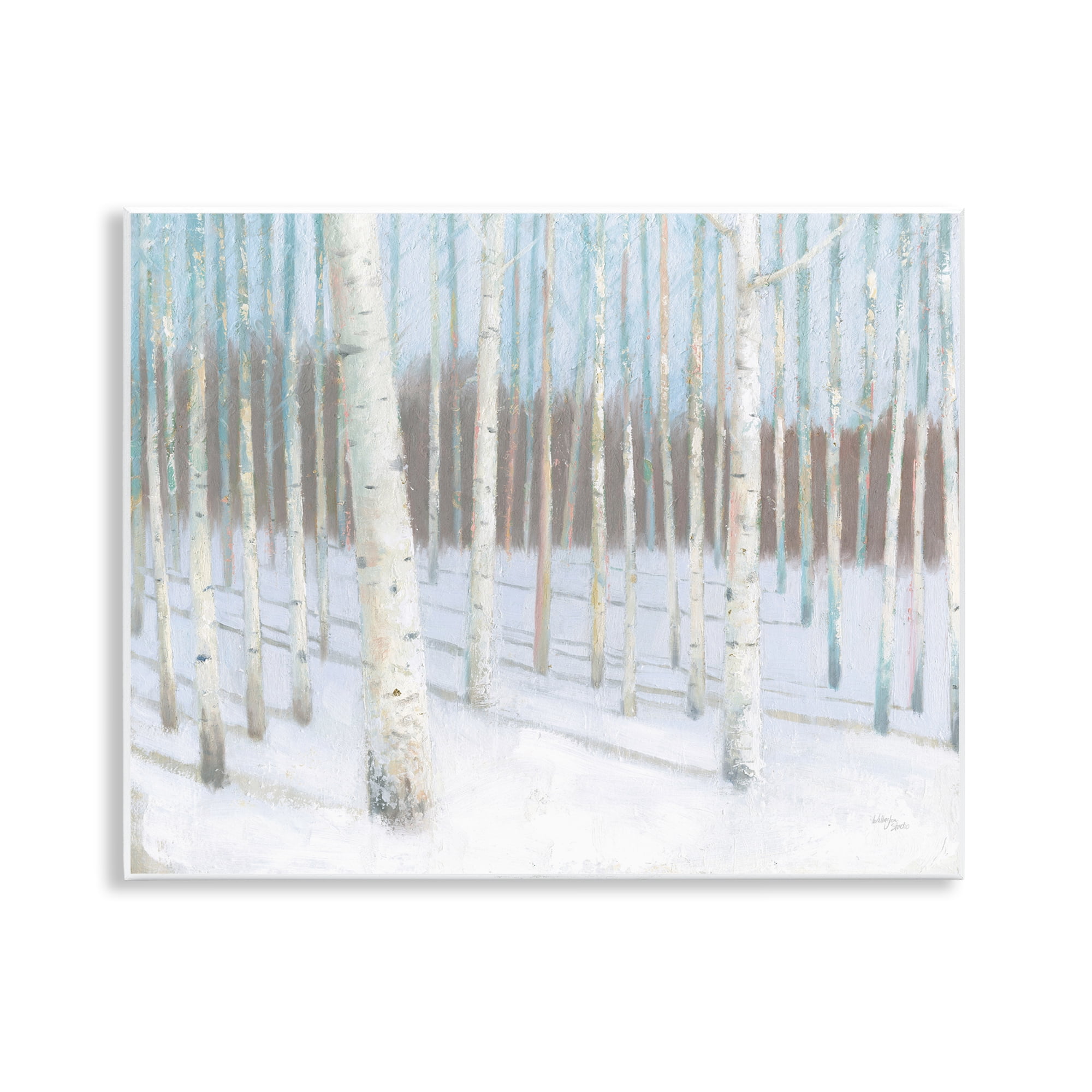 Stupell Industries Winter Birch Forest Landscape & Nature Painting ...