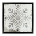 Stupell Industries Winter Snowflake Distressed Pattern Holiday Painting ...