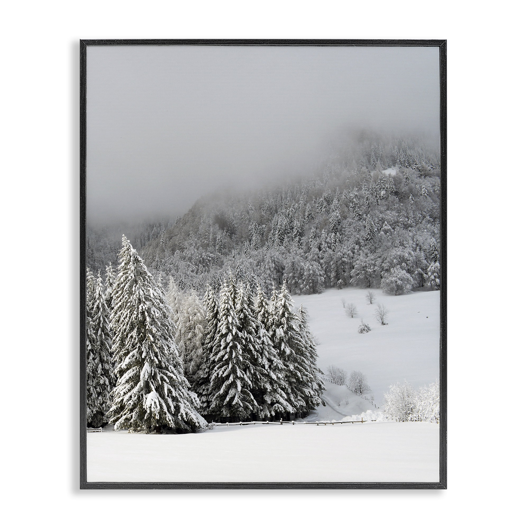 Winter Snowscape Woodland Trees Black Framed Giclee Art, 16 x 20, Made ...