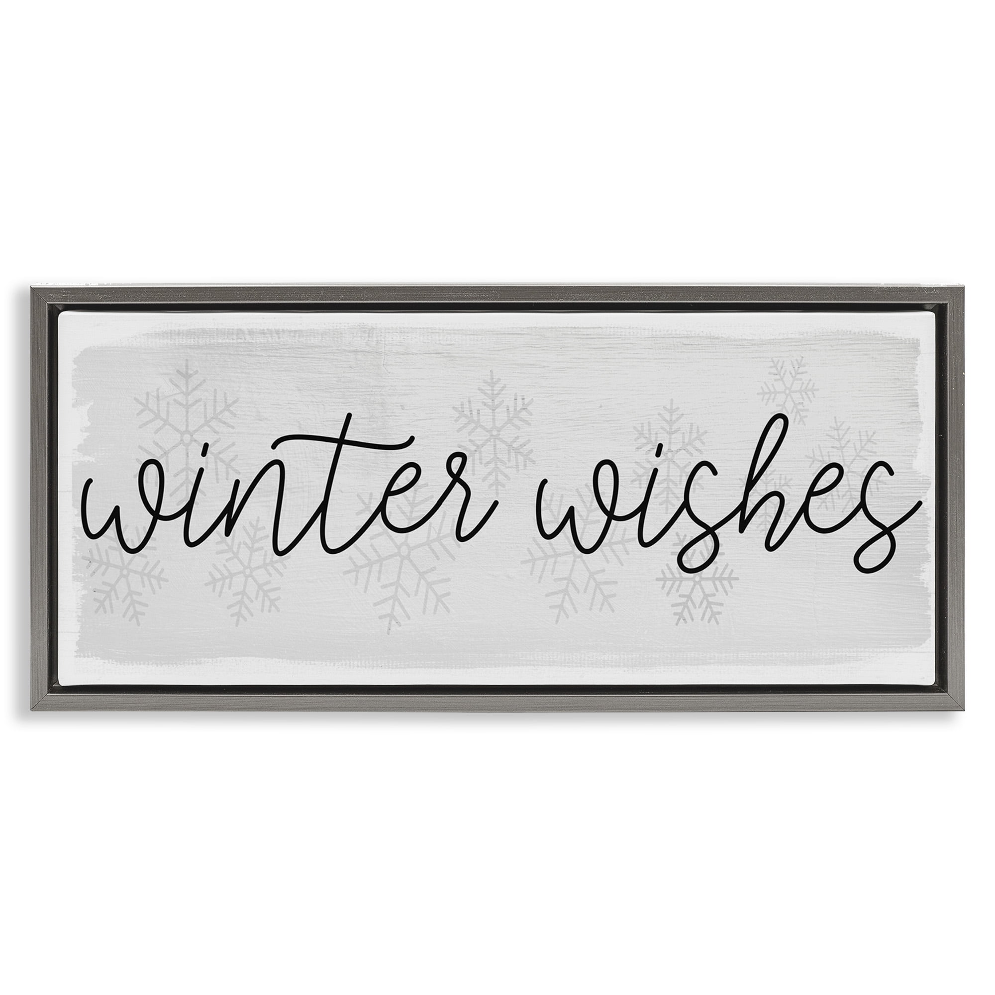 Stupell Industries Winter Wishes Sentiment Inspirational Painting Gray ...