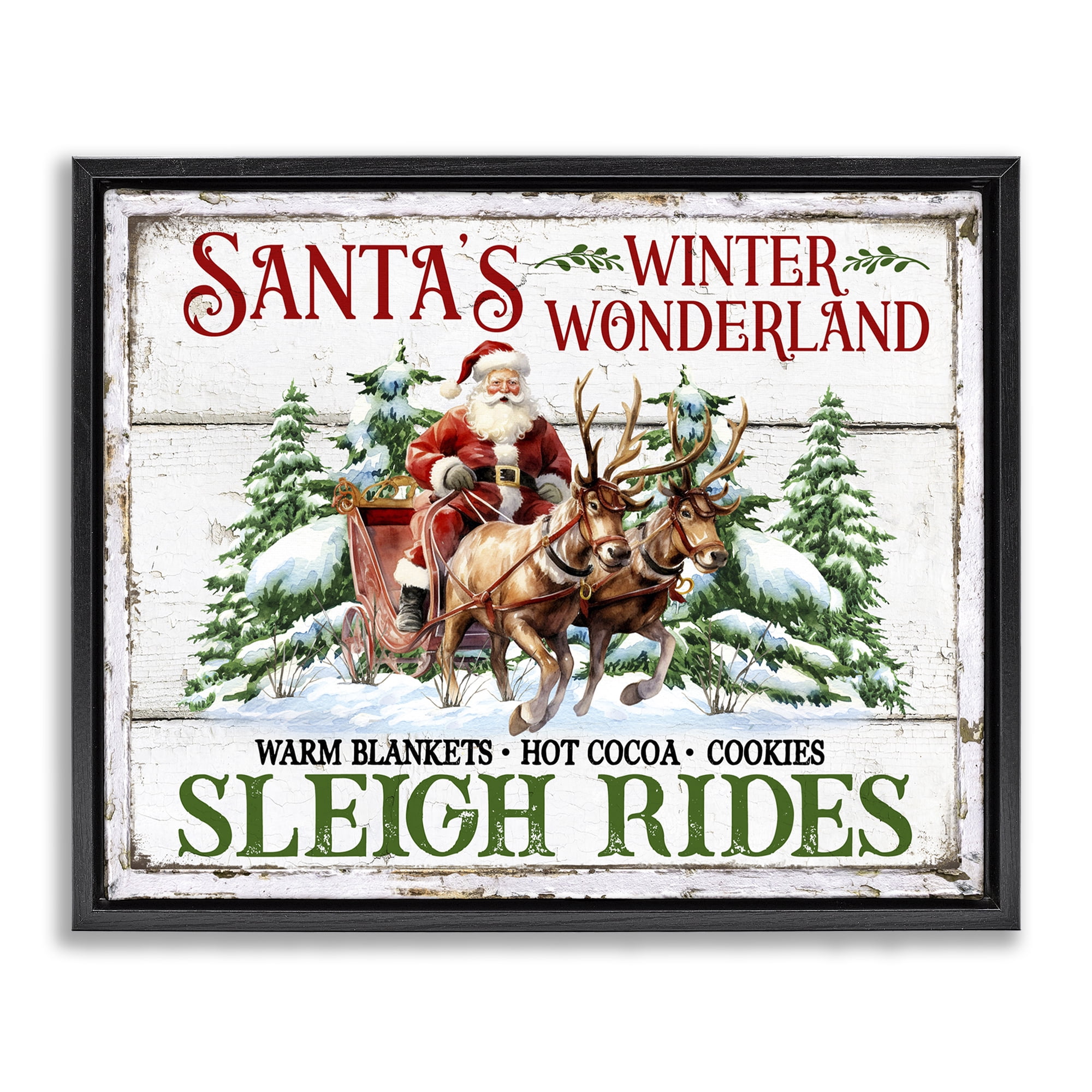 Stupell Industries Winter Wonderland Sleigh Rides Holiday Painting ...