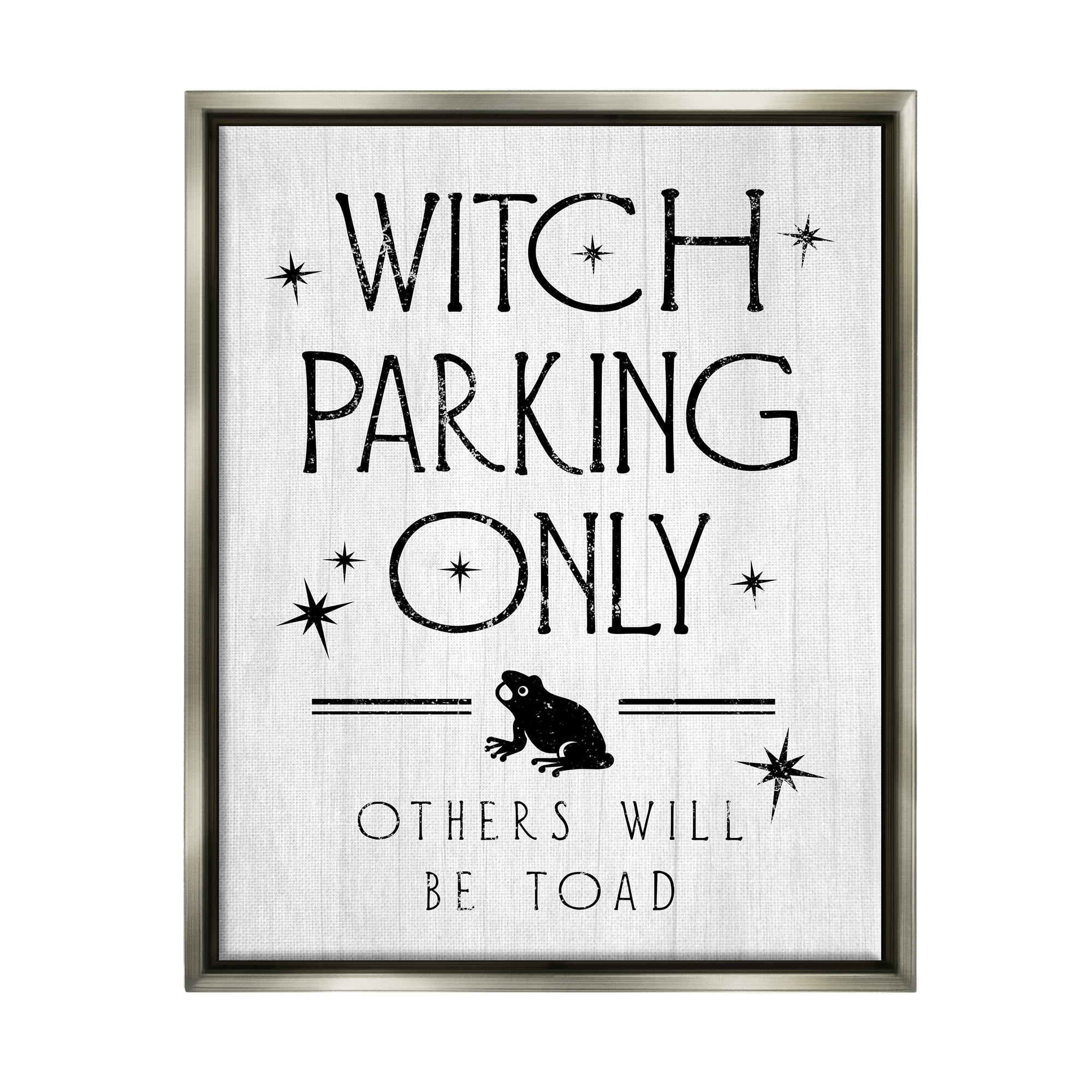 Stupell Industries Witch Parking Humorous Halloween Toad Grain Pattern ...