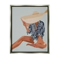 Stupell Industries Woman Obscured By Sun Hat Summer Beach Portrait ...