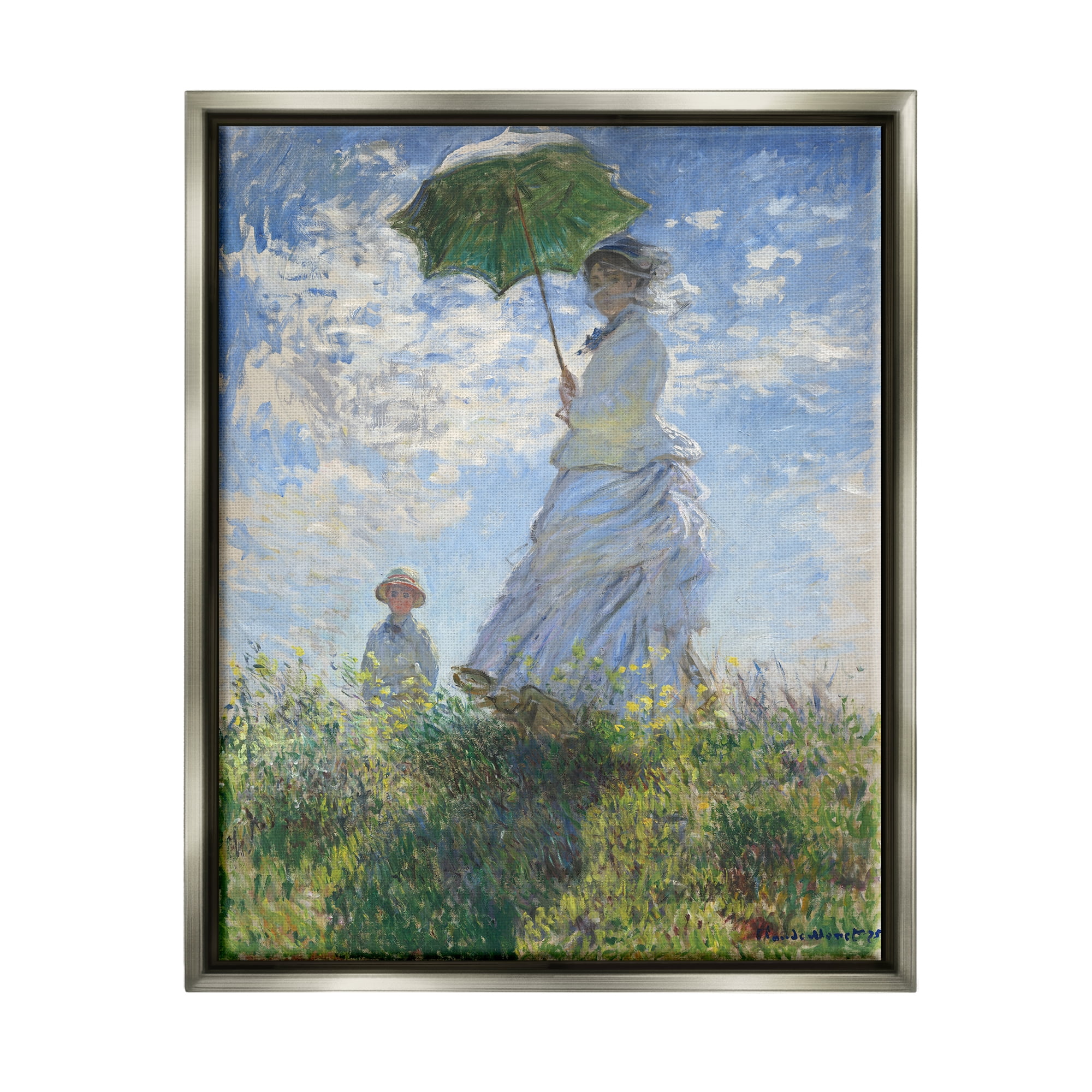 Stupell Industries Woman with a Parasol Classic Claude Monet Painting Painting Luster Gray ...