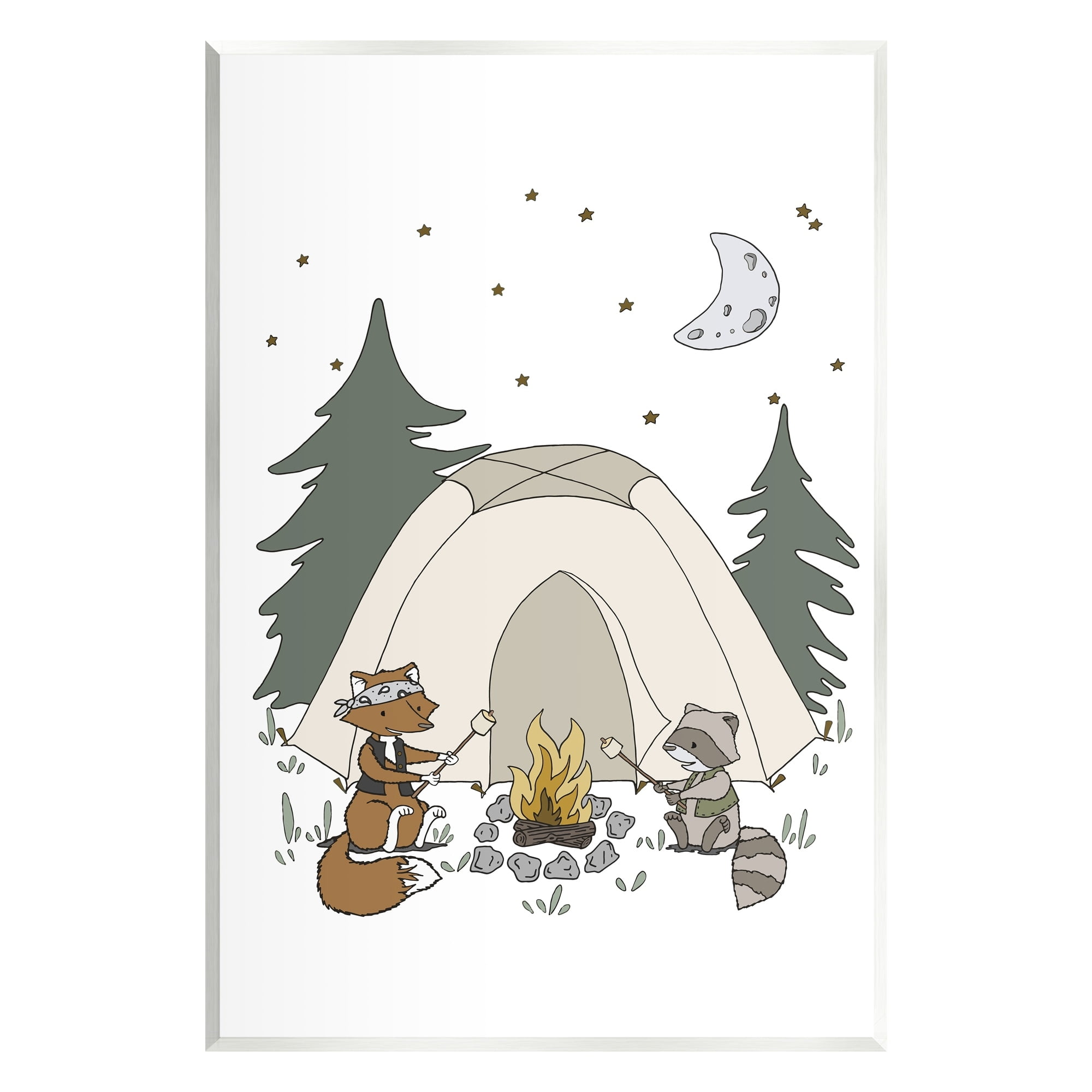 Stupell Industries Woodland Animals Camping Nature Tent Roasting ...