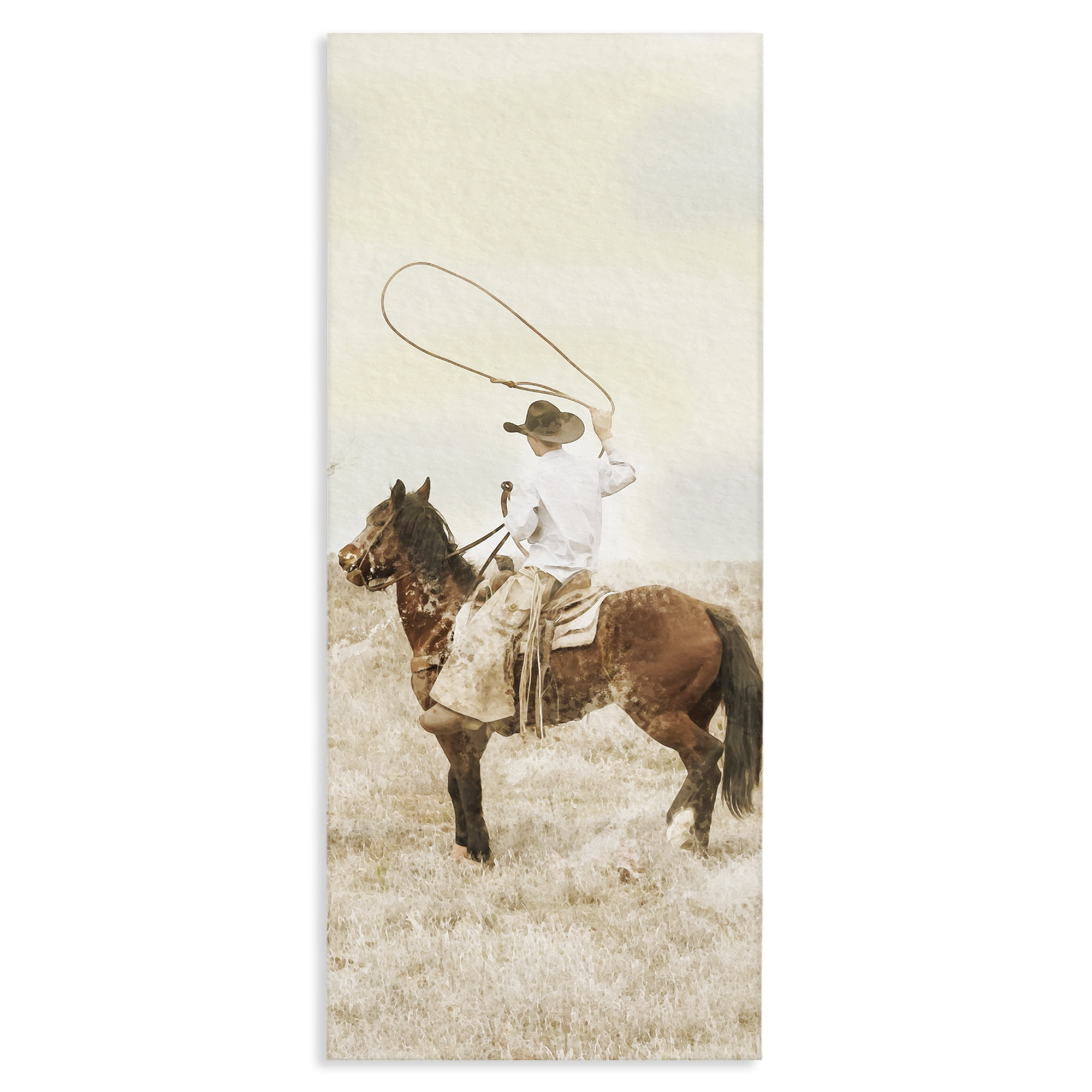 Stupell Industries Wrangling Cowboy Lasso Canvas Wall Art, design by ...