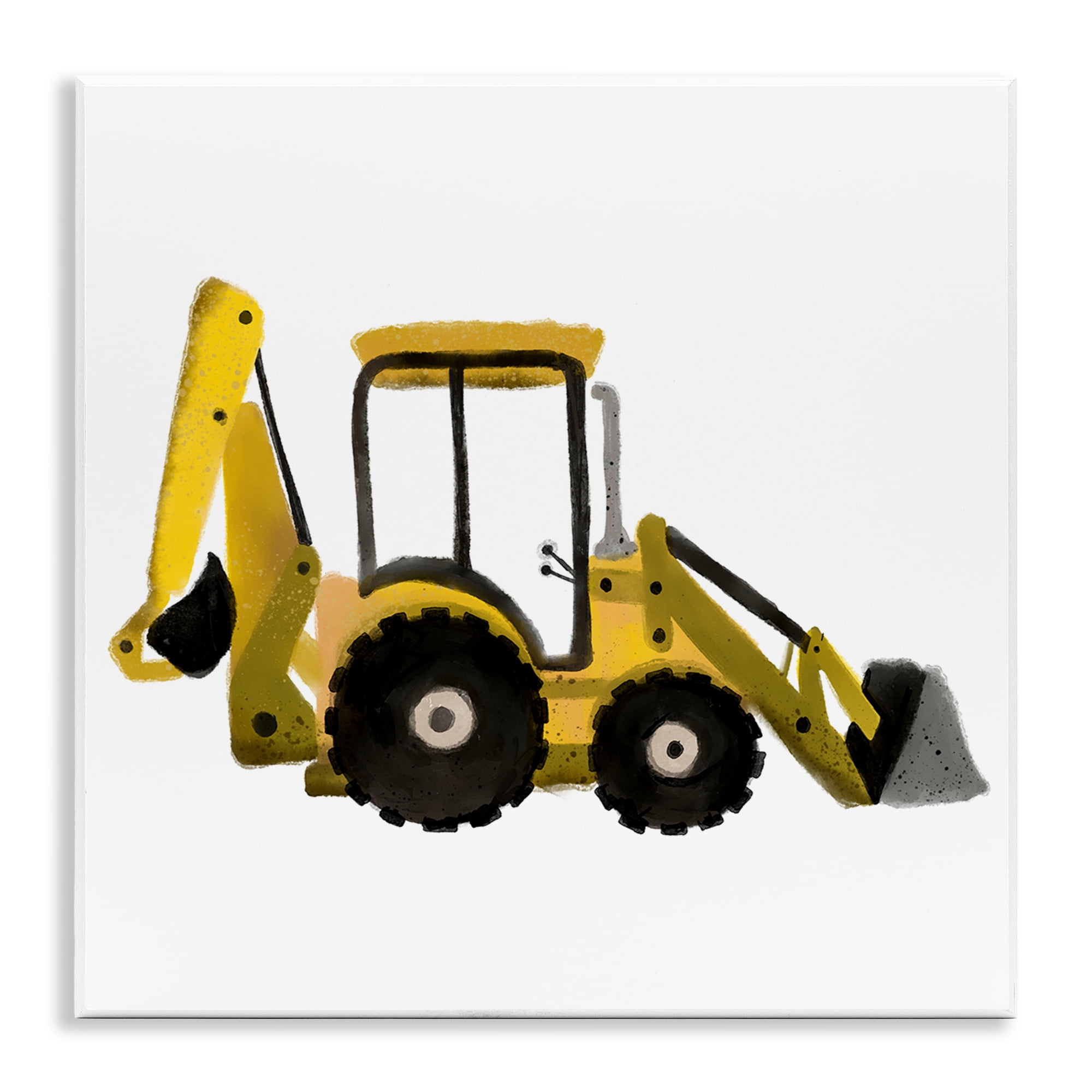 Stupell Industries Yellow Simple Bulldozer Transportation Painting ...