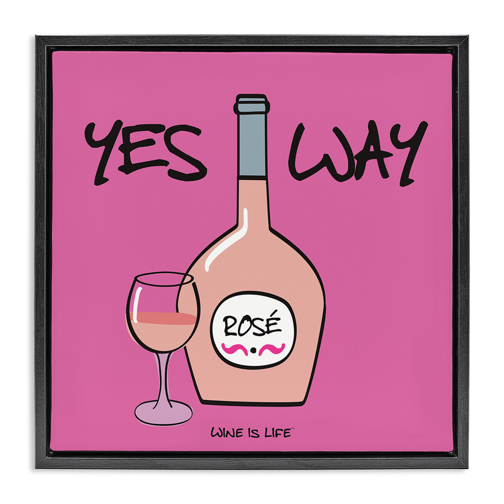 Stupell Industries Yes Way Rose Food & Beverage Painting Black Floater ...