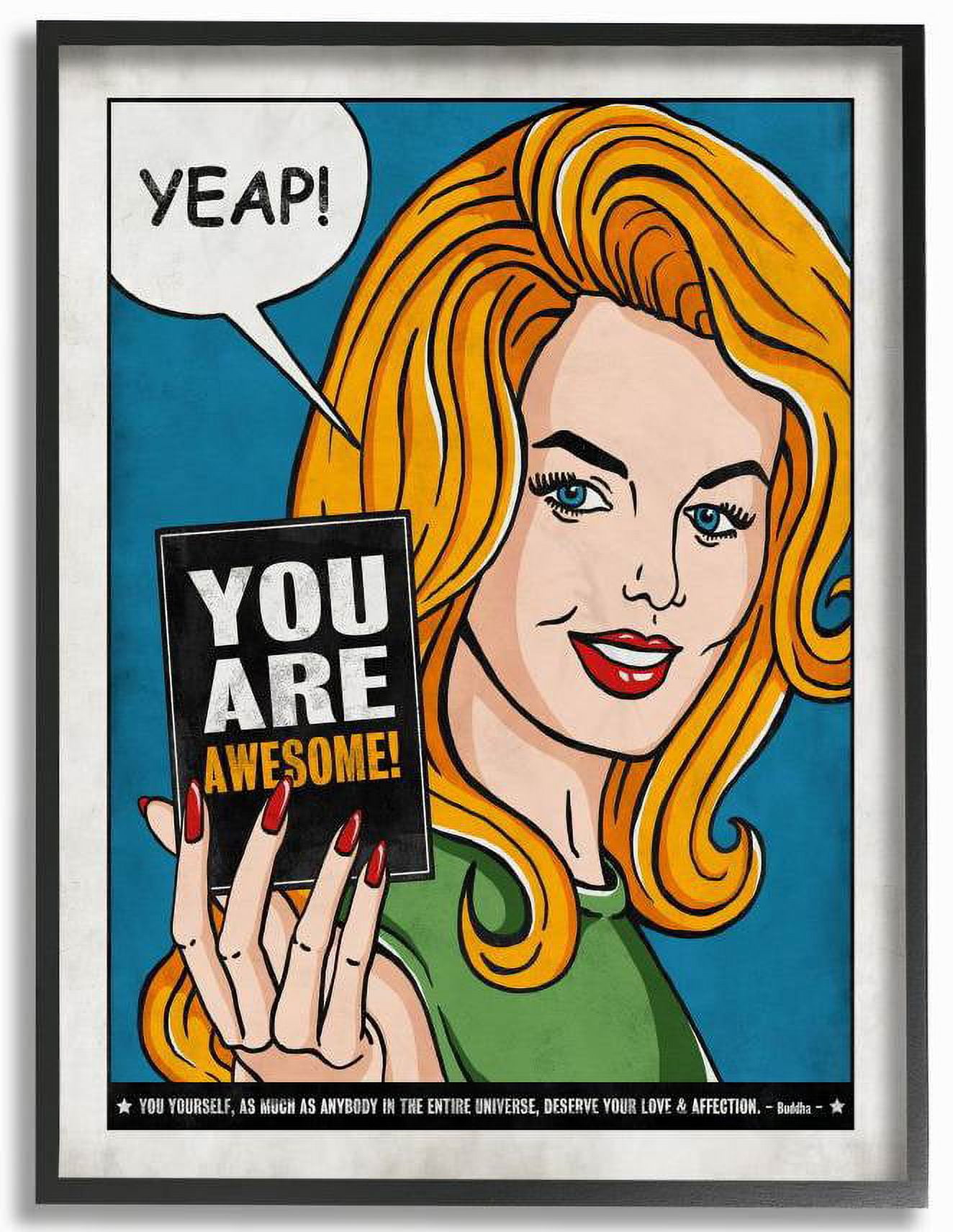 Stupell Industries You Are Awesome Vintage Comic Book Design Framed ...