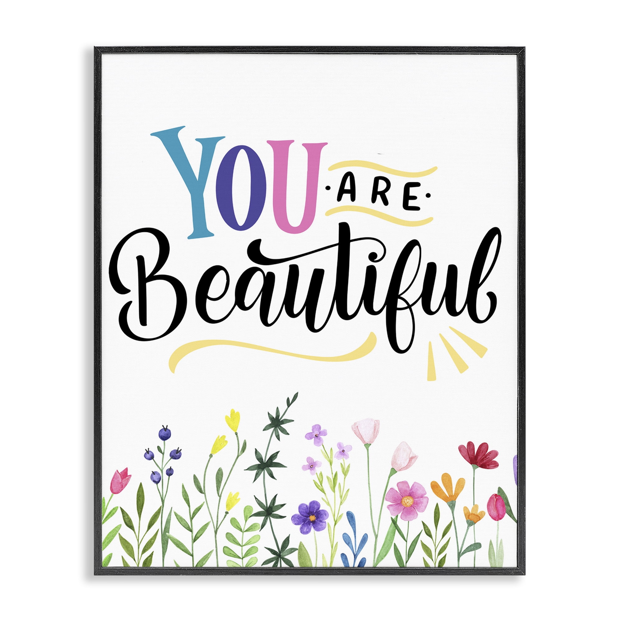 Stupell Industries You Are Beautiful Encouragement Quotes and Sayings ...