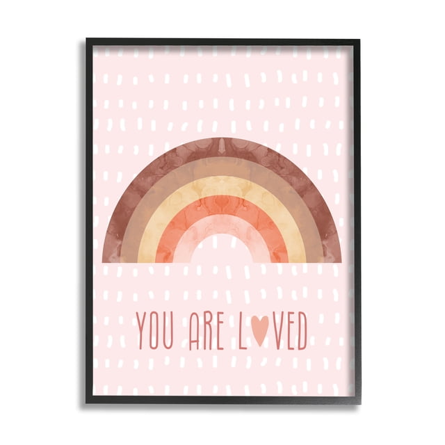 Stupell Industries You Are Loved Patterned Landscape Painting Black ...