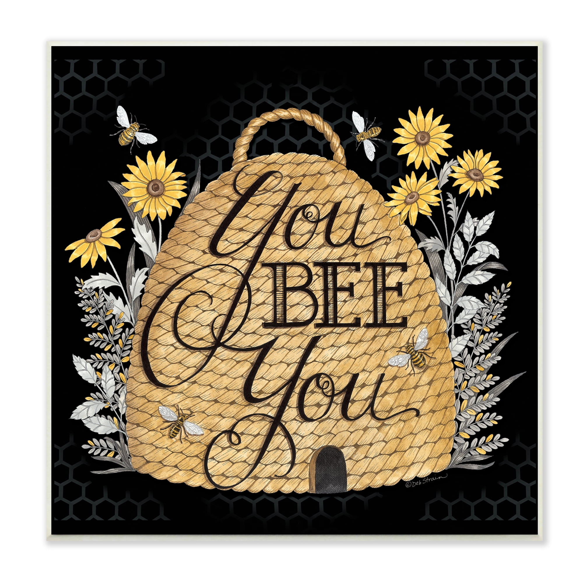 Stupell Industries You Bee You Motivational Phrase Vintage Whicker ...