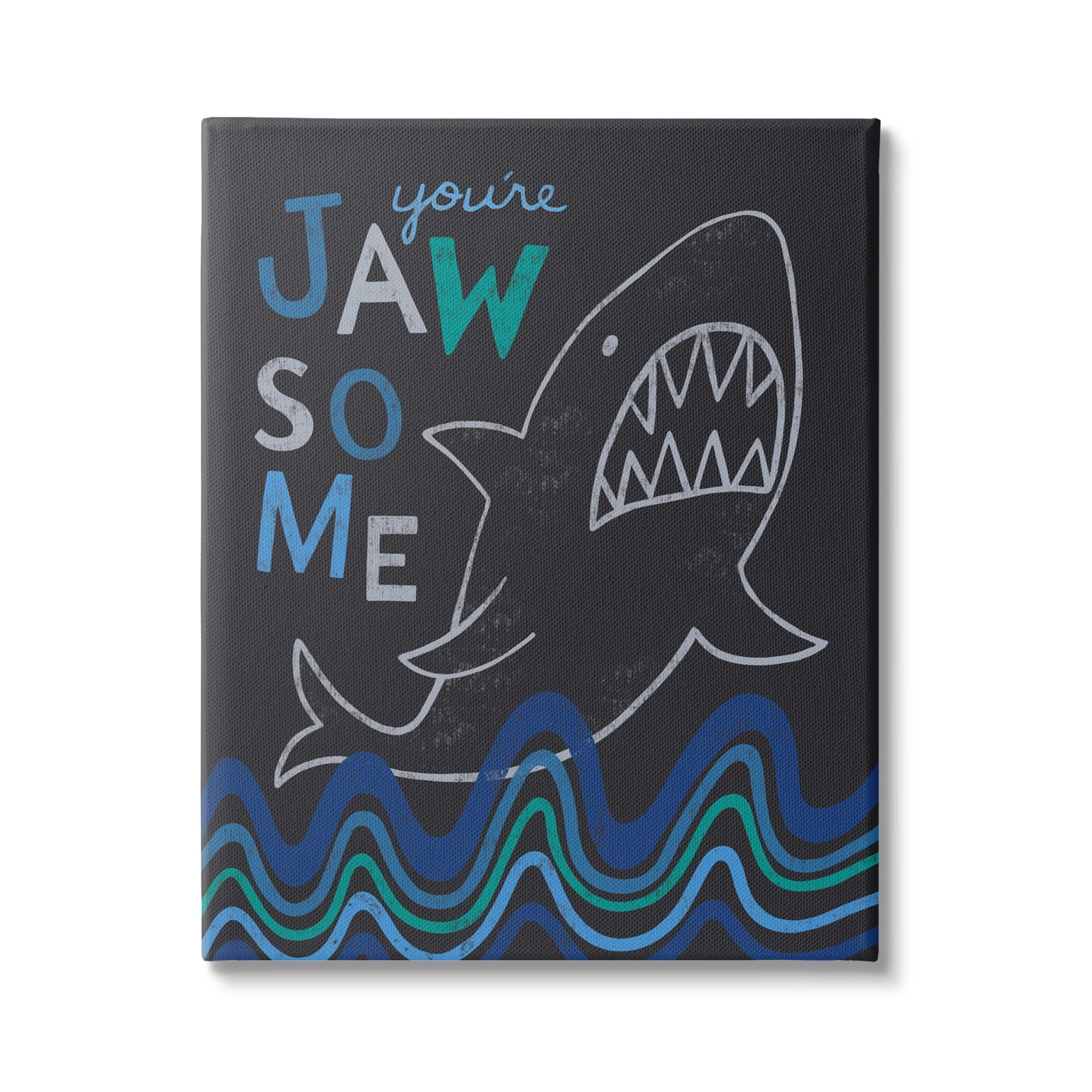 Stupell Industries You're Jawsome Witty Shark Phrase Ocean Waves ...