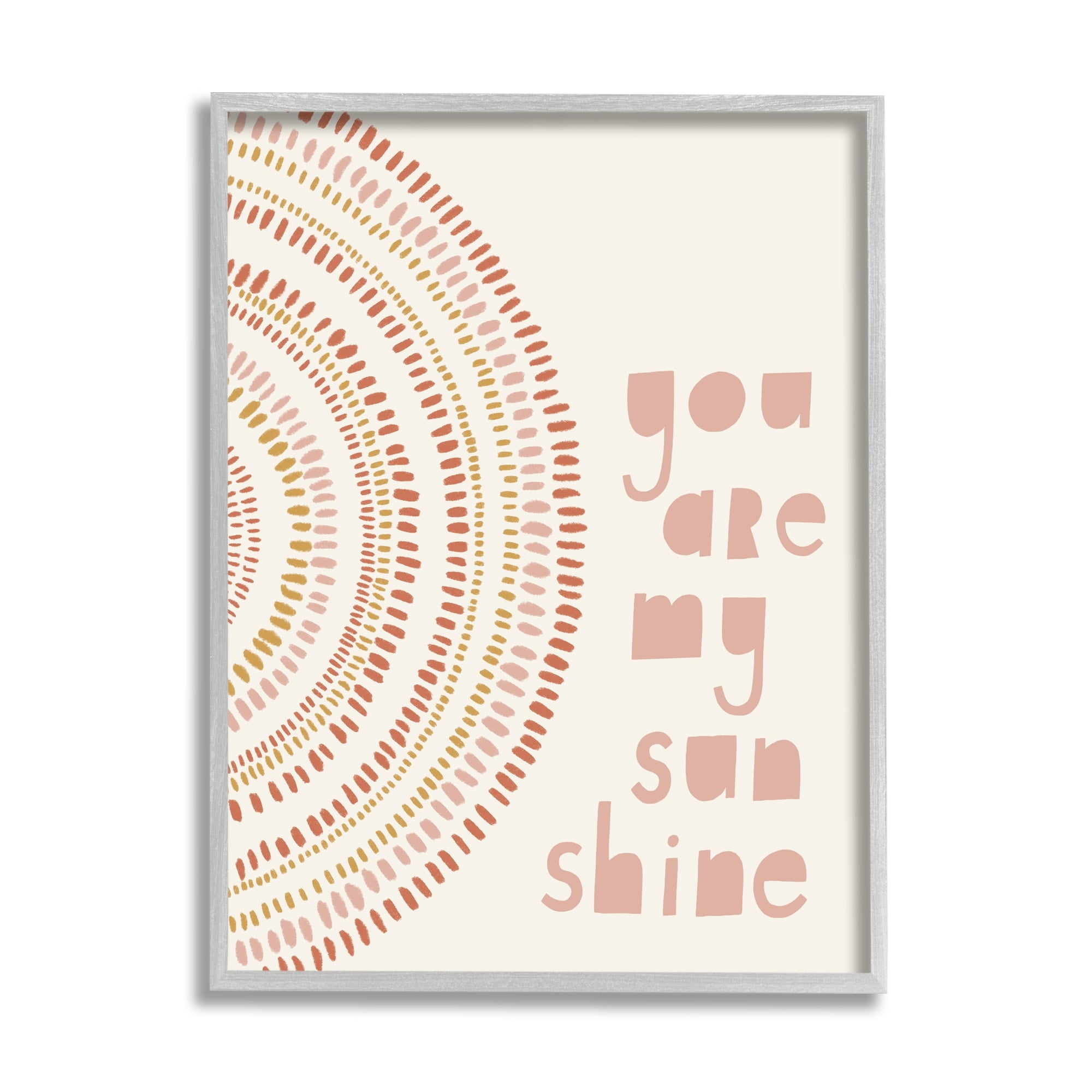 Stupell Industries You're My Sunshine Motivational Phrase Boho Stripe ...