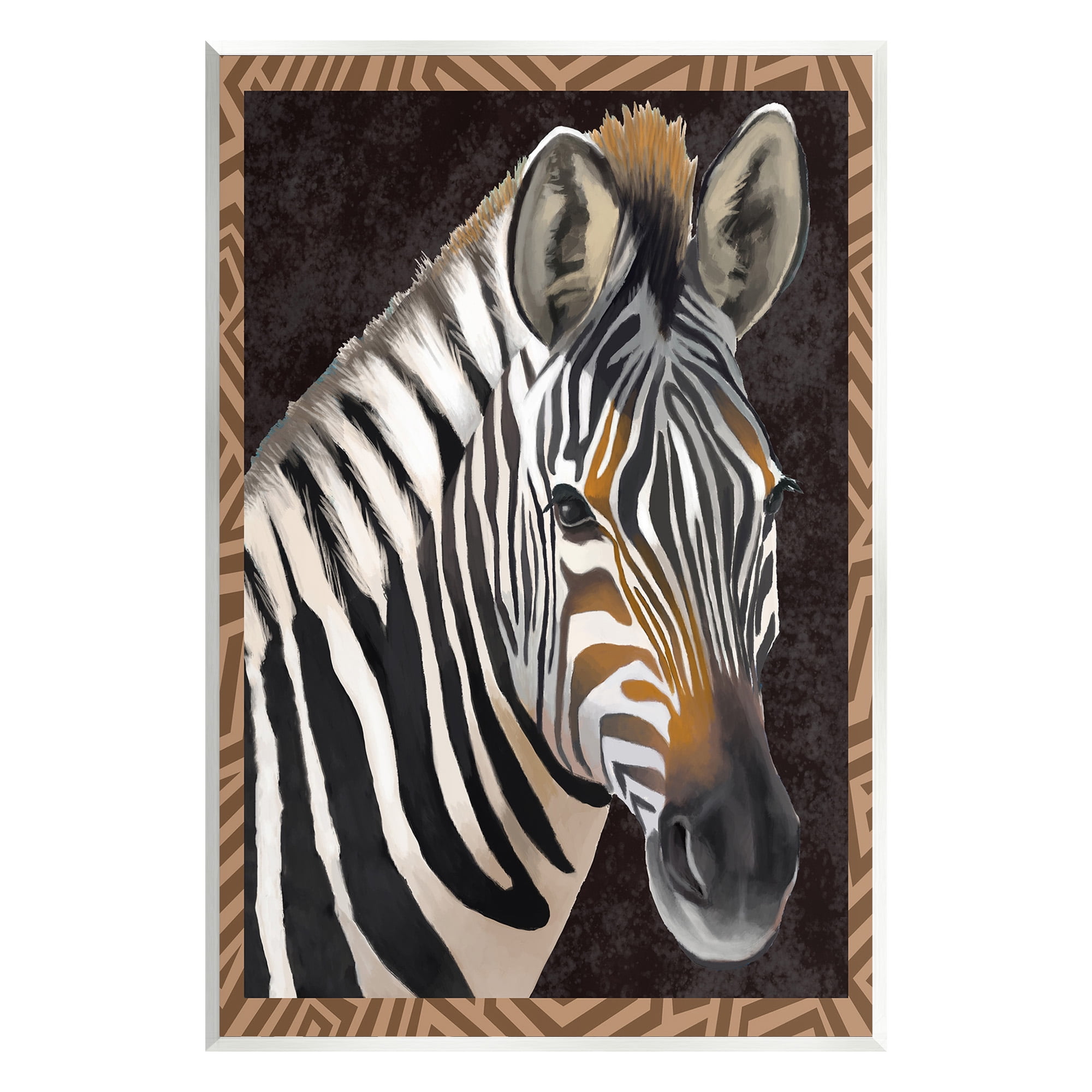 Stupell Industries Zebra with Geometric Border Animals & Insects ...