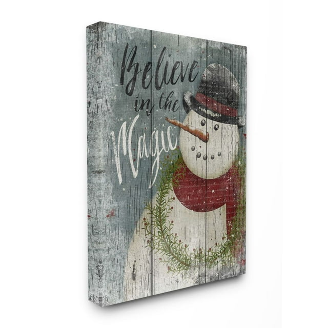 Stupell IndustriesBelieve in Magic SnowmanCanvas Wall Art by Beth ...