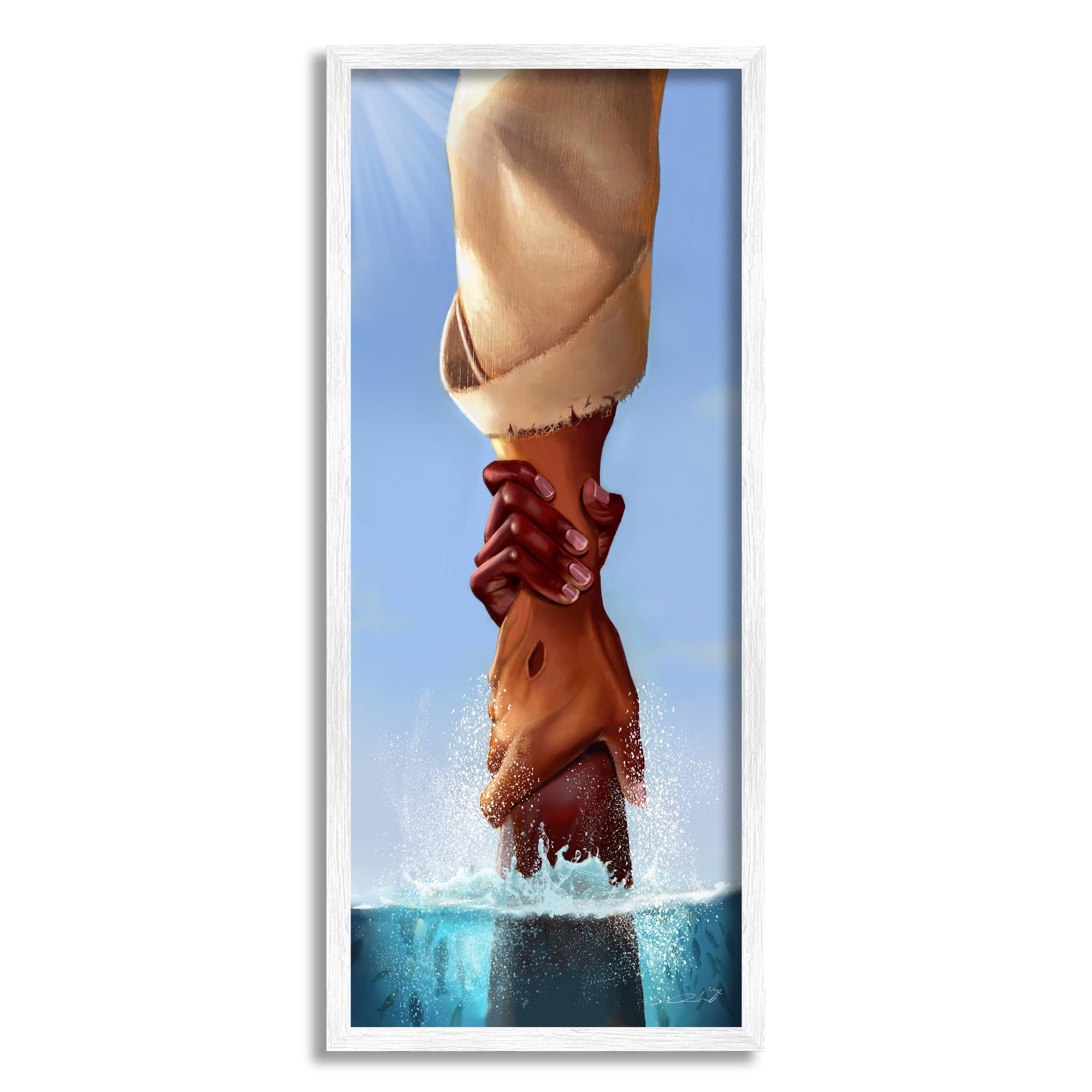 Free Shipping! Stupell Industries Jesus Holding Hands Christian Art ...