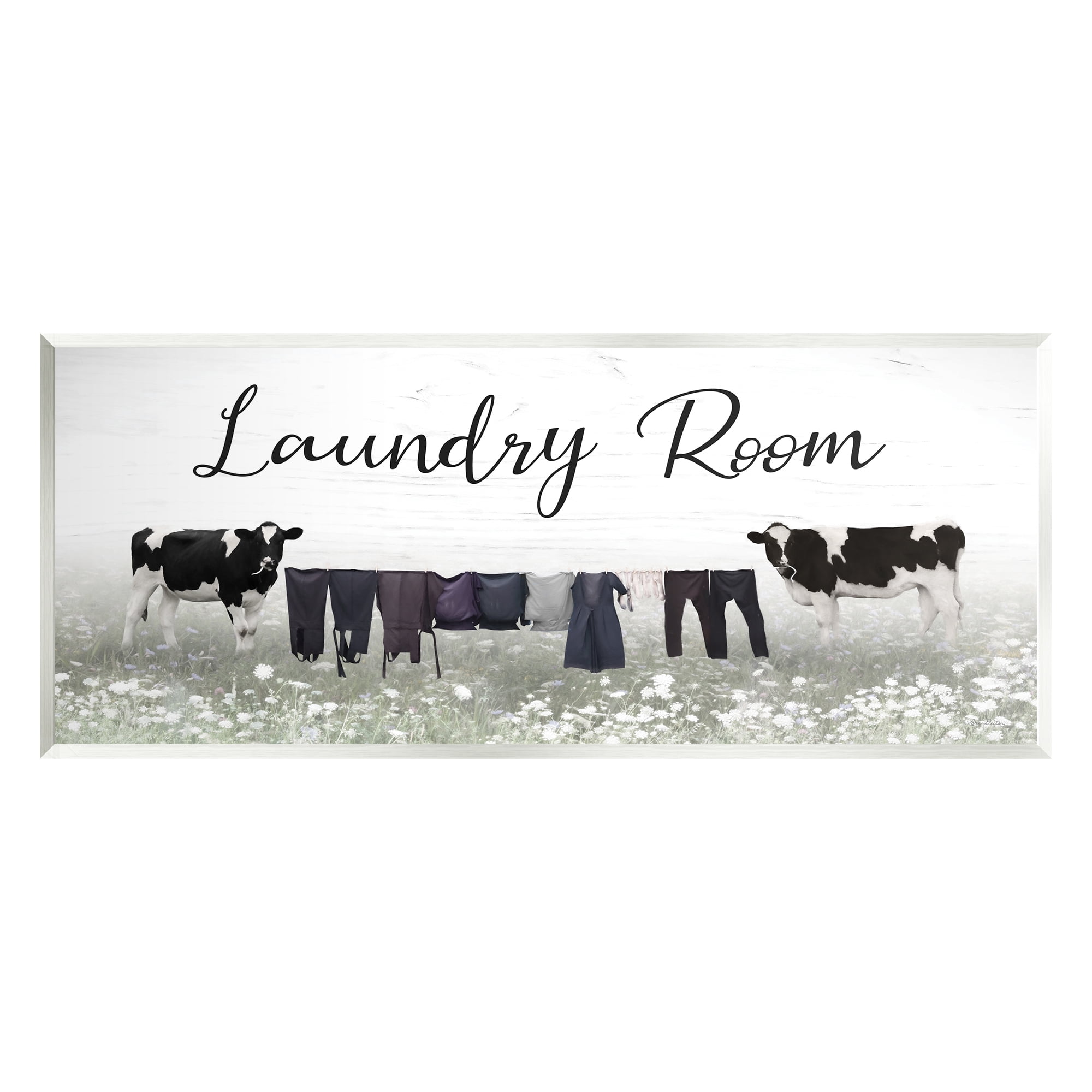 Stupell Laundry Room Cow Nature Painting Wall Plaque Farmhouse Decor ...