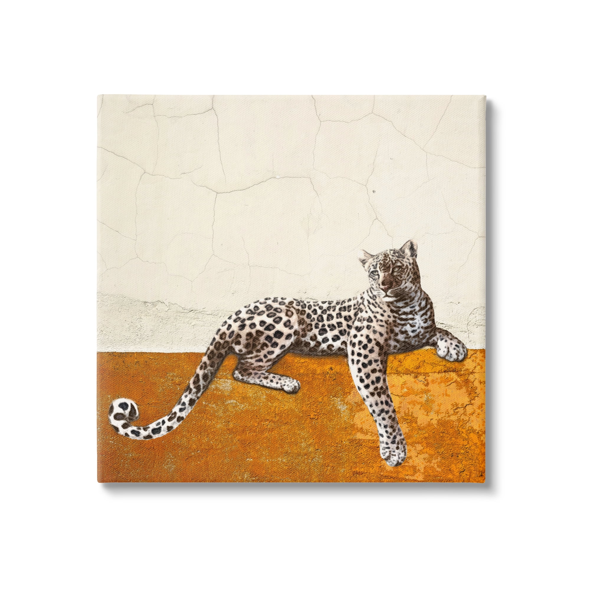 Stupell Industries Leopard Wildlife Geometric Animal Canvas Wall Art by ...