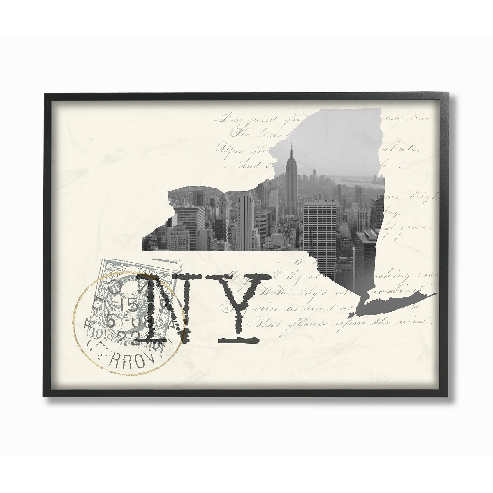 Stupell New York Black and White Photograph Framed Art, 11 x 14, Design By Artist Daphne ...