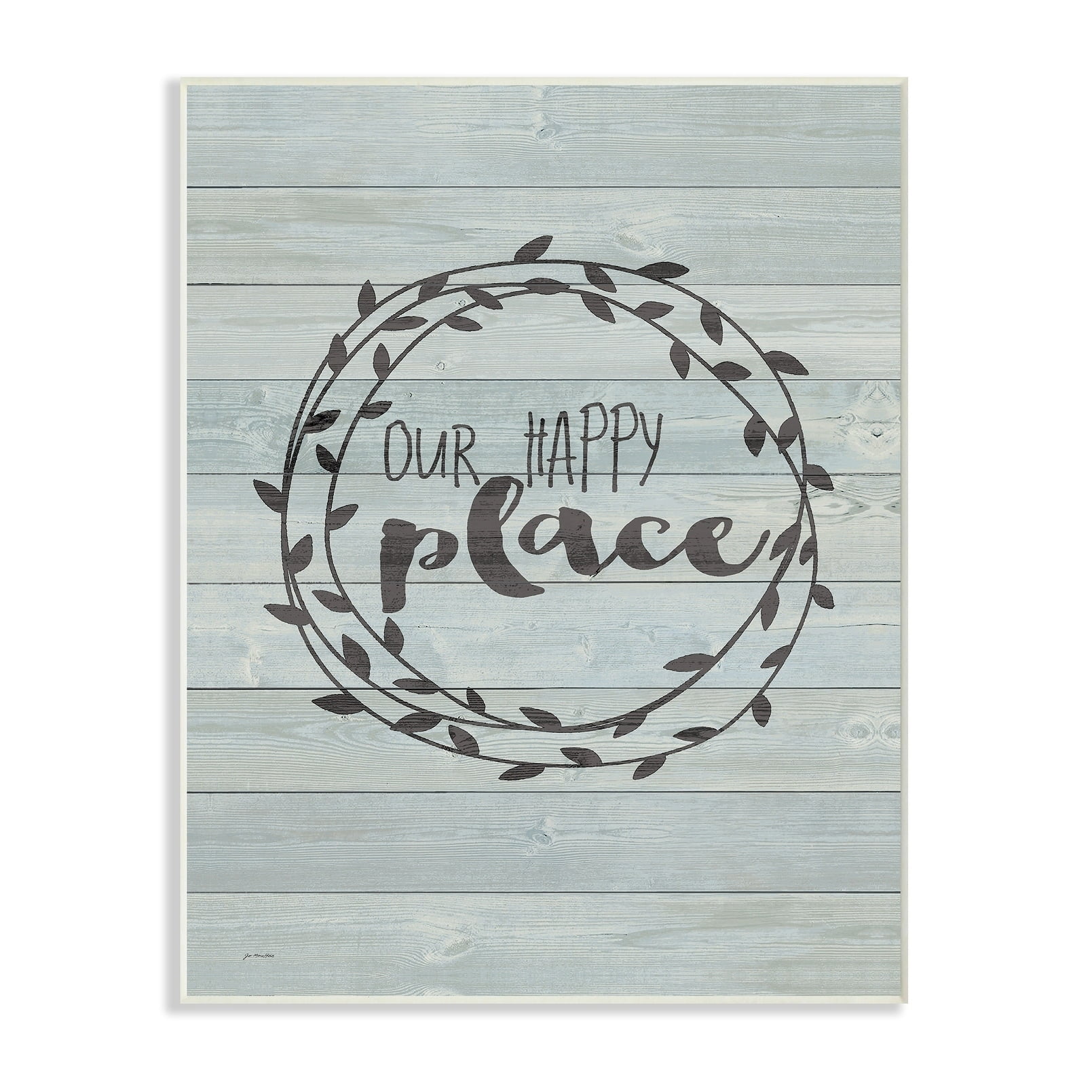 Stupell Our Happy Place Plank Wood Look Wall Plaque Art 10 x 15 ...