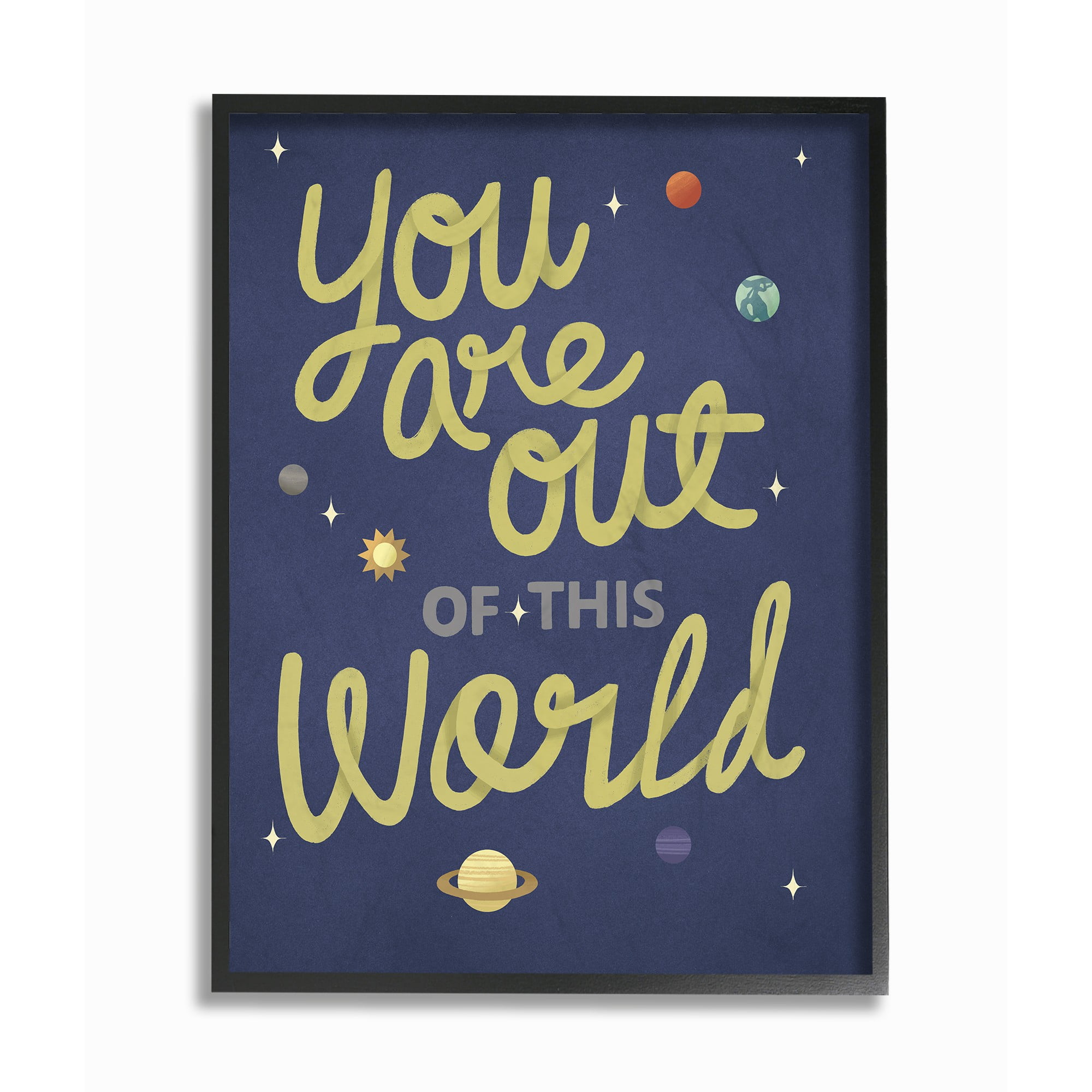 Stupell Out Of This World Space Planets Typography, Framed Giclee, 11 x ...
