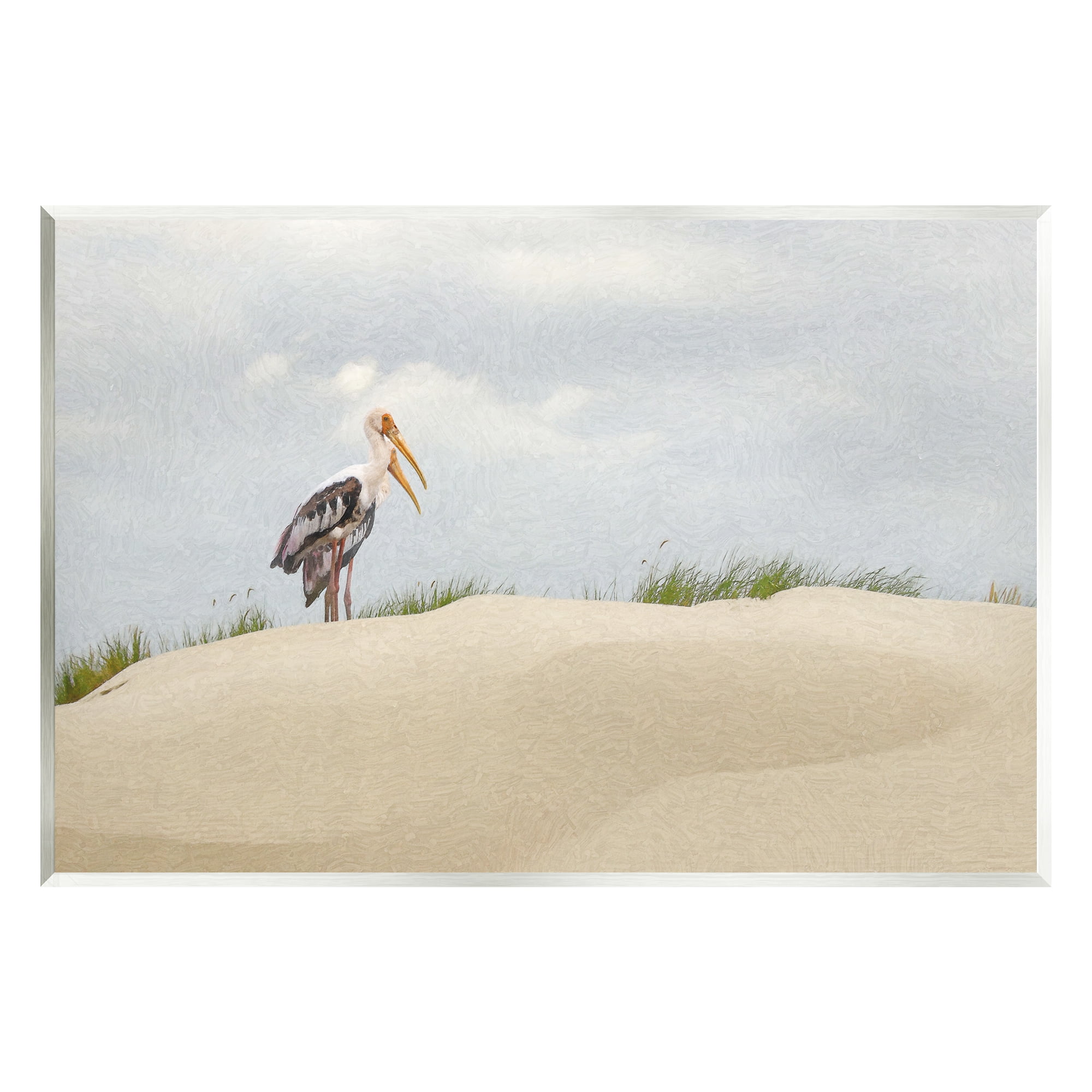 Stupell Pelican Duo Sandy Beach Dunes Landscape Painting Wall Plaque ...