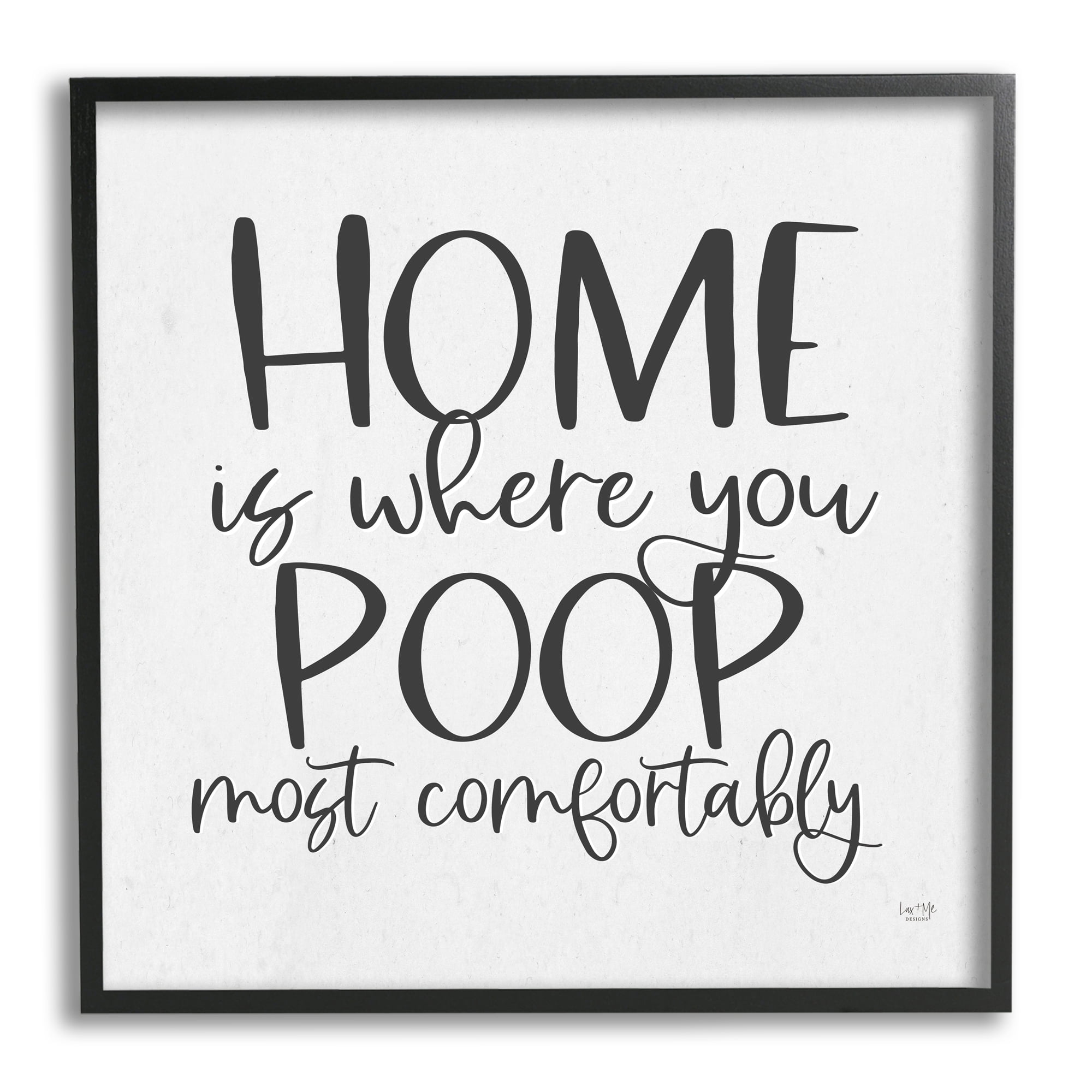 Poop Funny Bathroom Typography Painting 17x17 - Framed Art Print ...