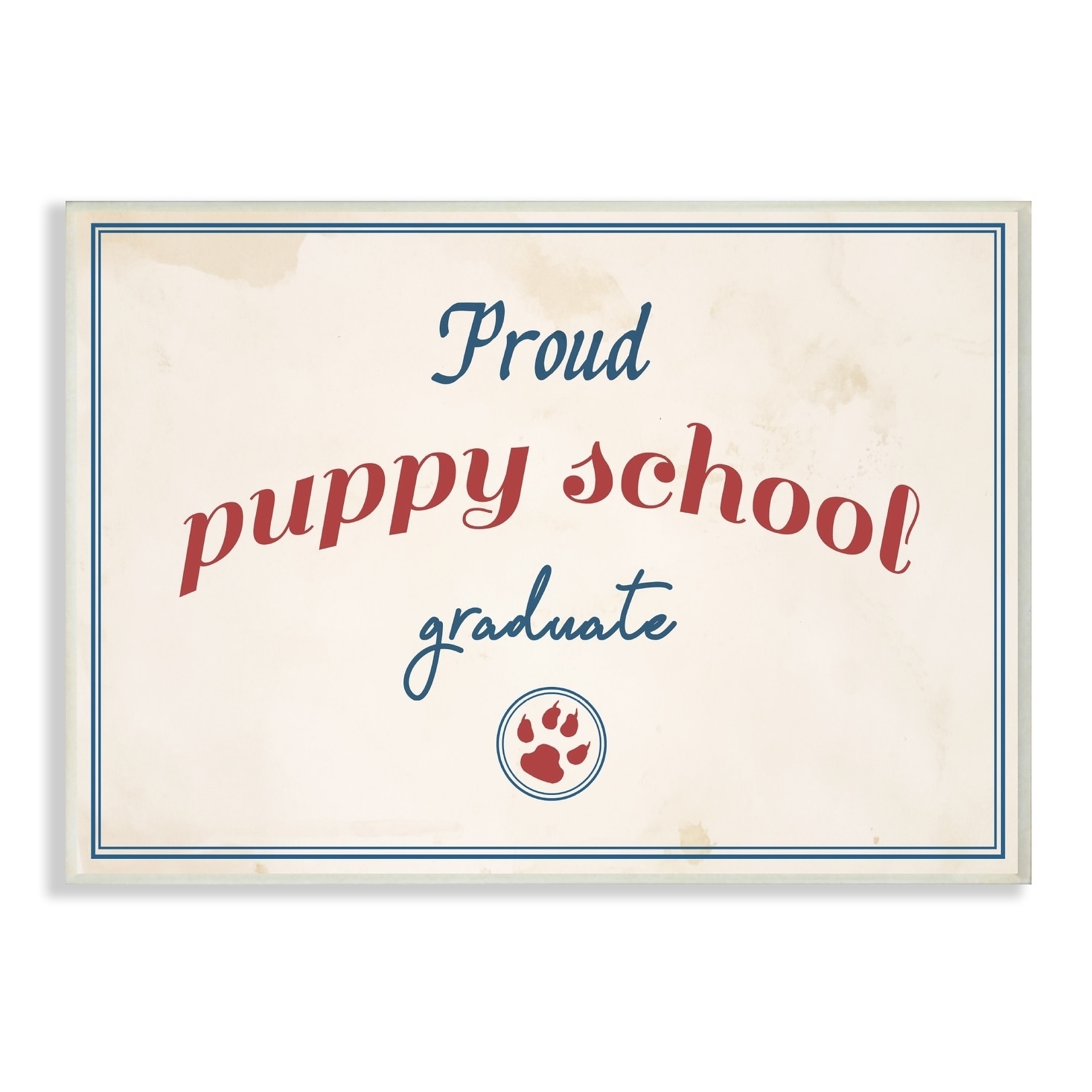 Stupell Proud Puppy School Grad Paw Print Wall Plaque Art 10 x 15 ...