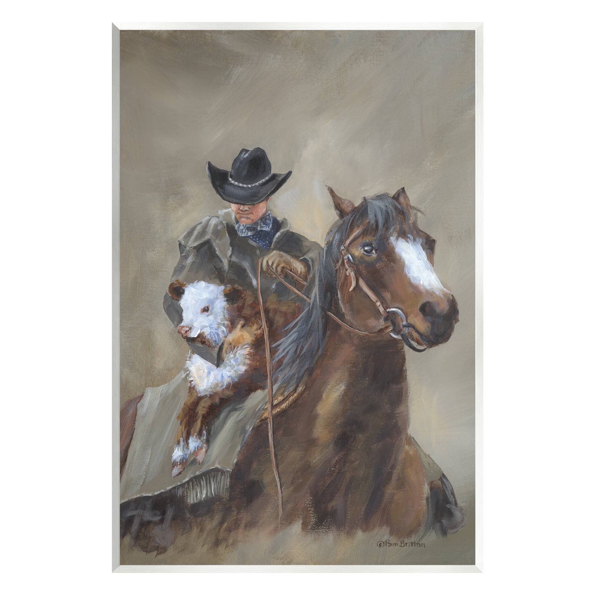 Stupell Ranch Cowboy Western Horse Animals & Insects Painting Wall ...