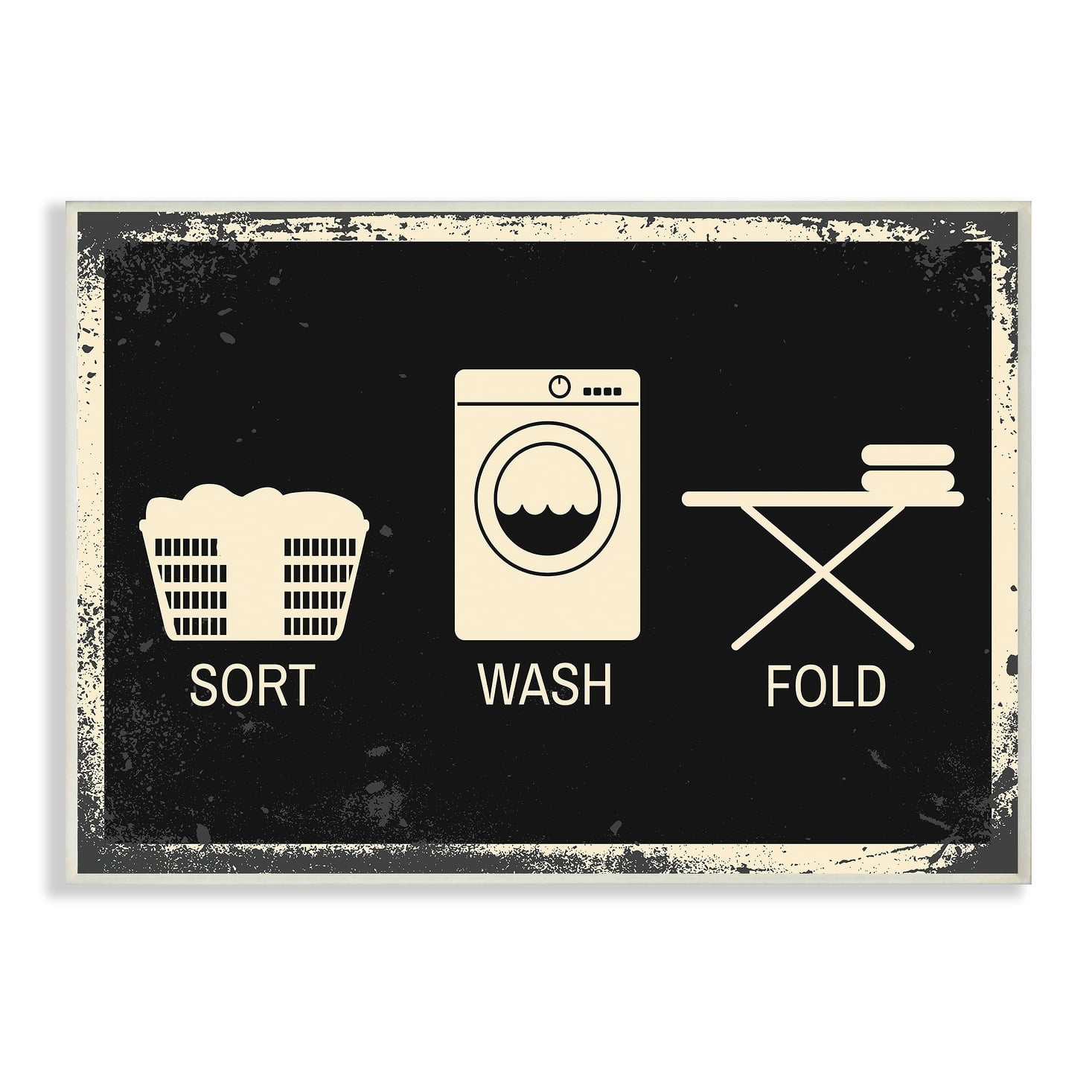 Stupell Sort Wash Fold Symbols Industrial Wall Plaque Art 10 x 15 ...