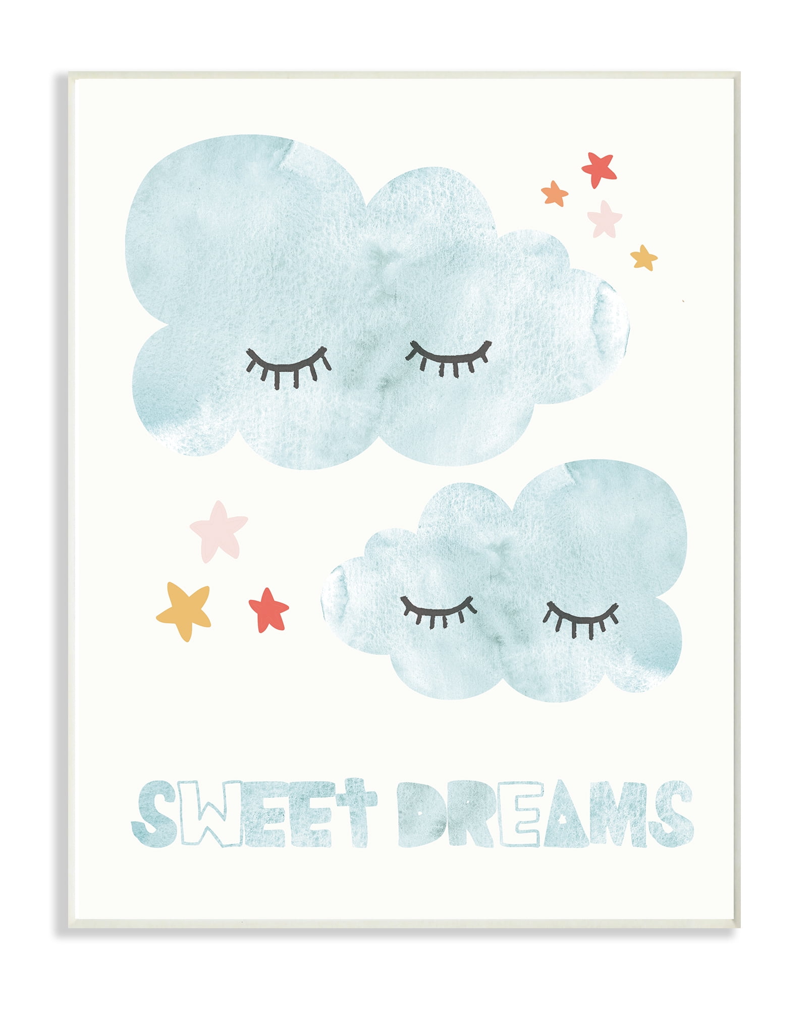 Stupell Sweet Dreams Mod Blue Clouds with Eyelashes Wall Plaque Art, 10 ...