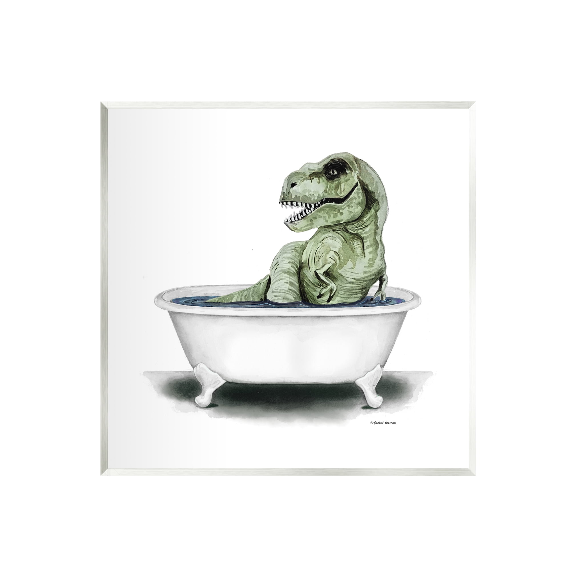 Stupell T-Rex Bathtub Fun Bathroom Animals & Insects Painting Wall ...