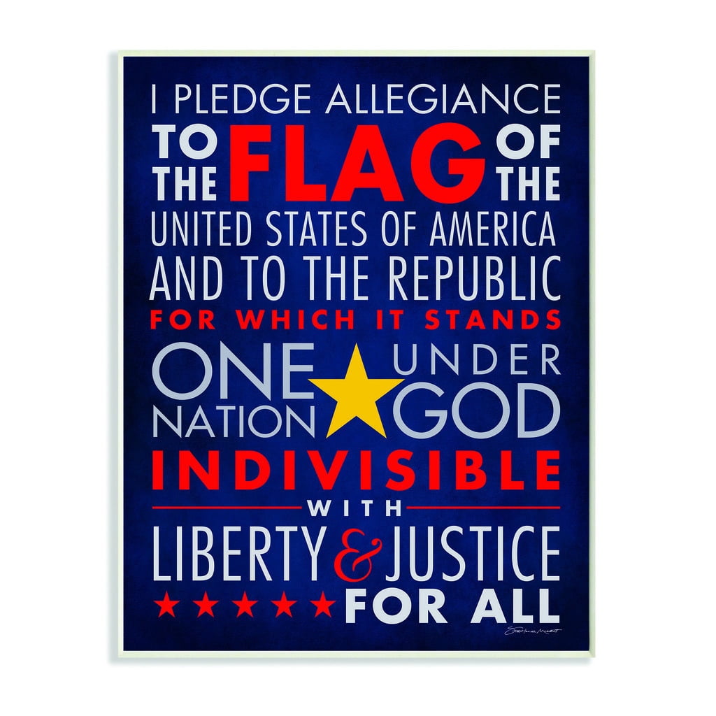 Stupell The Pledge Of Allegiance Textual Art Wall Plaque - Walmart.com