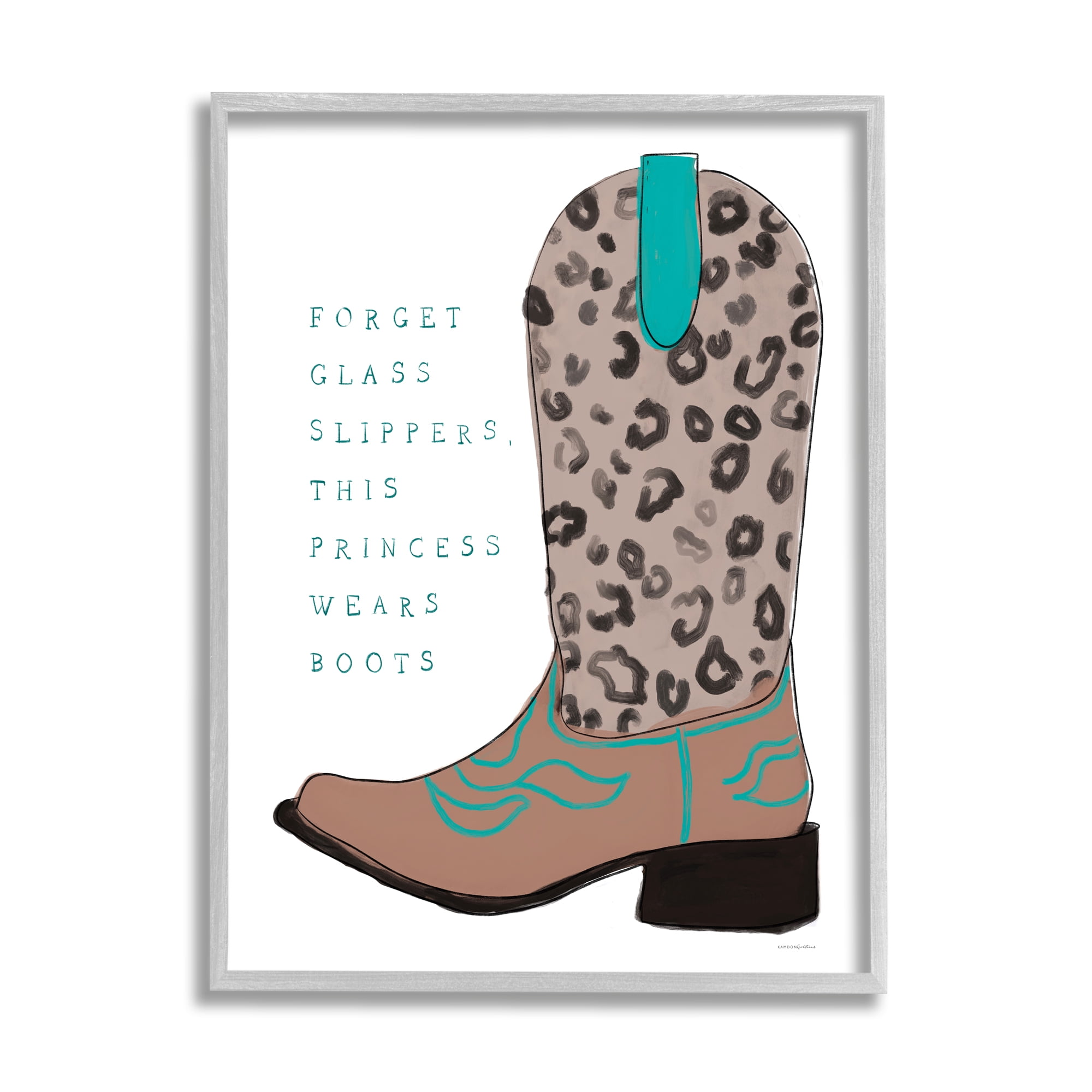 Stupell This Princess Wears Boots Cowgirl Beauty & Fashion Painting ...
