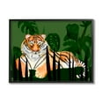 Stupell Tiger Tropical Plants Nature Animals & Insects Painting Black ...