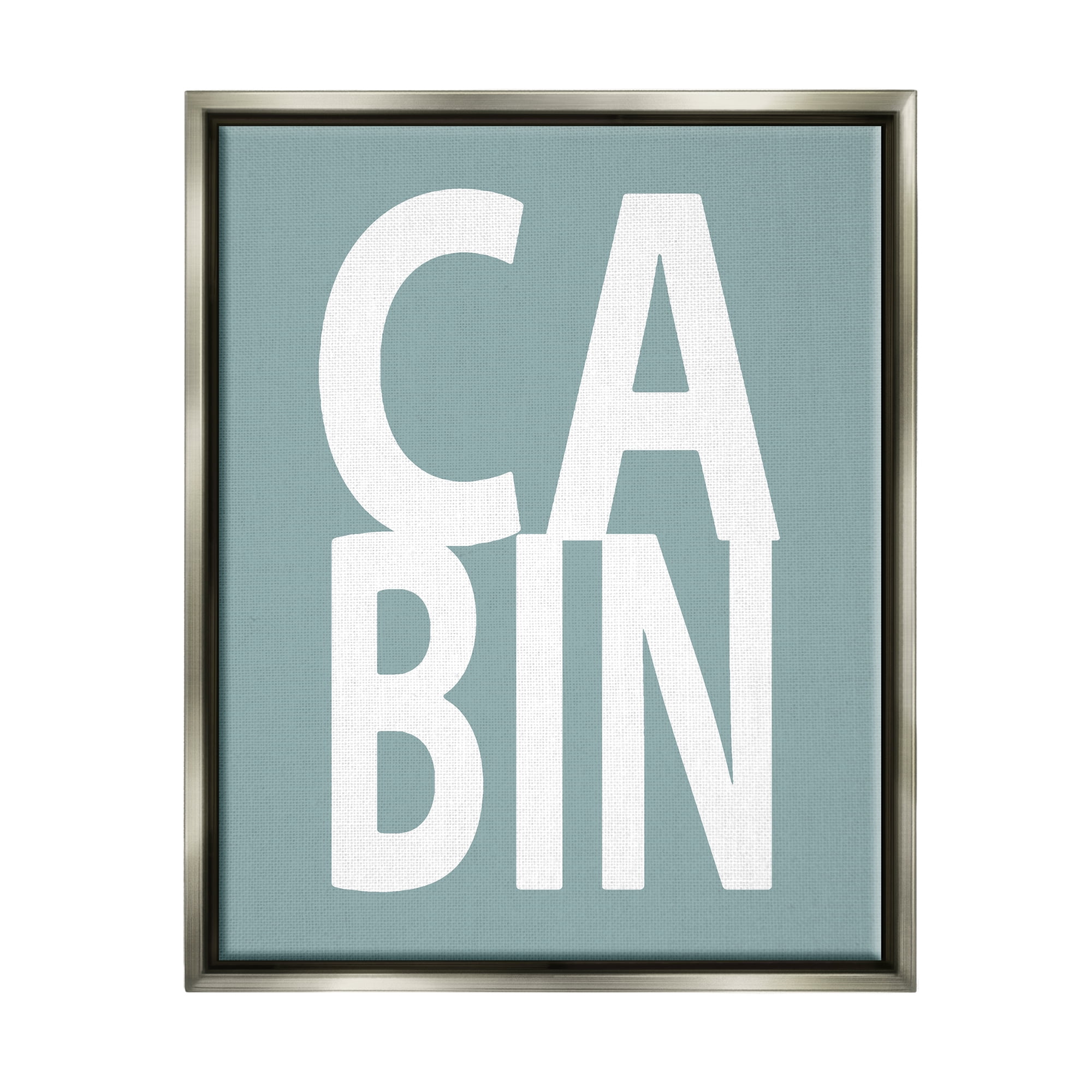 Stupell Turquoise Cabin Letters Typography Inspirational Painting Gray ...