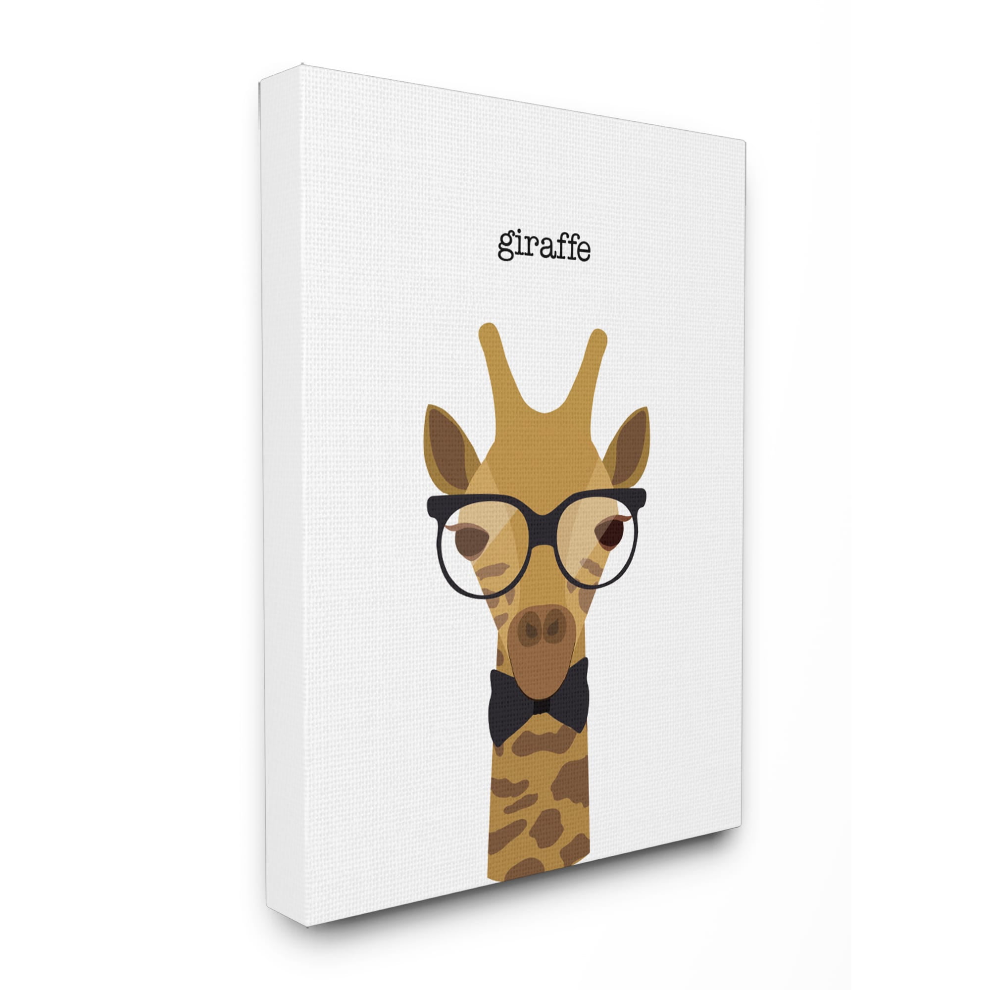 Stupell 'Typographic Hipster Giraffe' Stretched Canvas Wall Art 24 x 30 ...