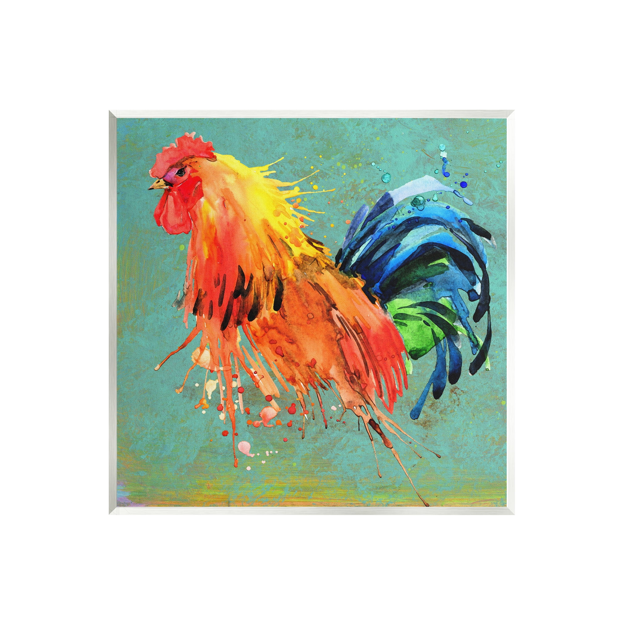 Stupell Urban Abstract Rooster Splash Animals & Insects Painting Wall ...