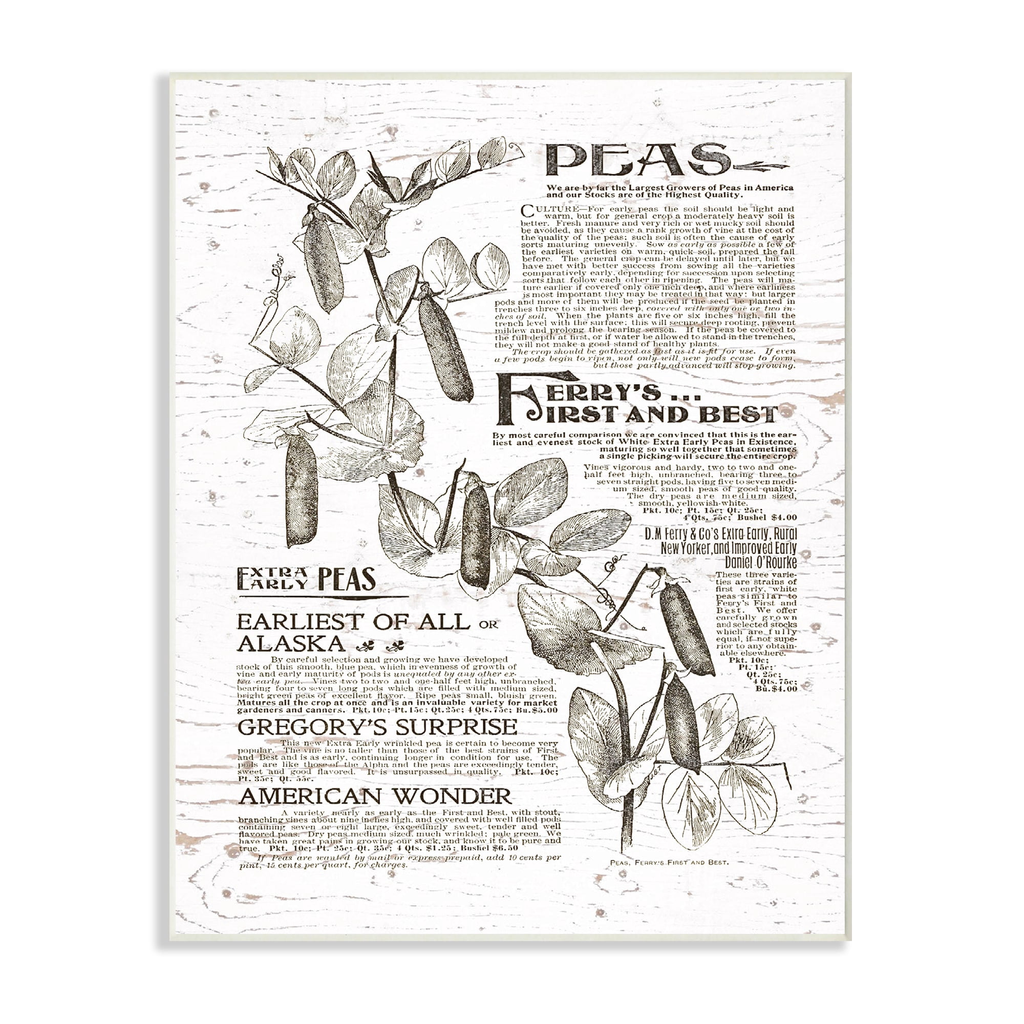 Stupell Vintage Peas Sign Wall Plaque Art - Walmart.com
