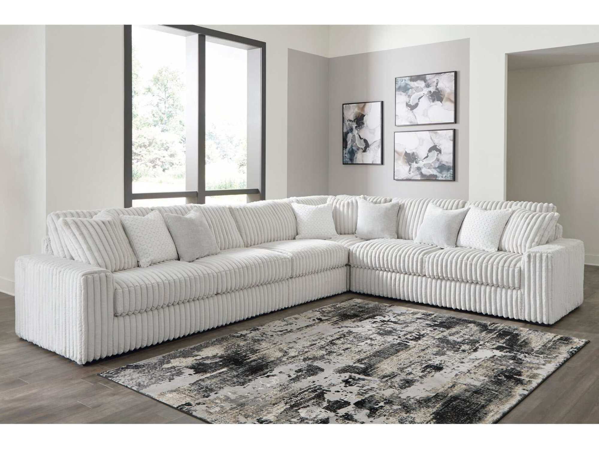 Stupendous Alloy Corduroy Symmetrical Sectional Living Room Set / 4pc ...