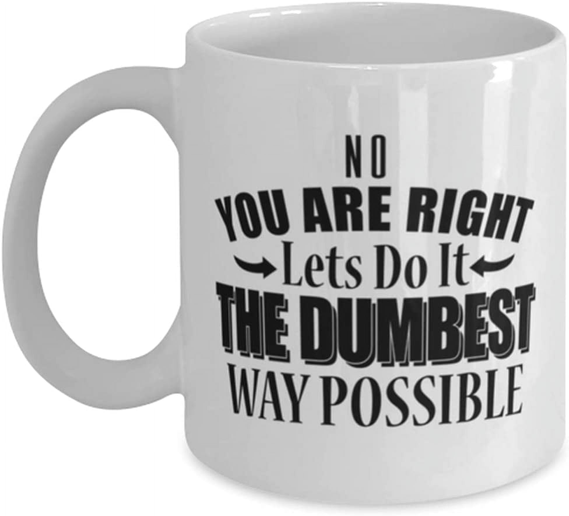 Stupid Idea Mug No You Are Right Lets Do It The Dumbest Way Possible ...