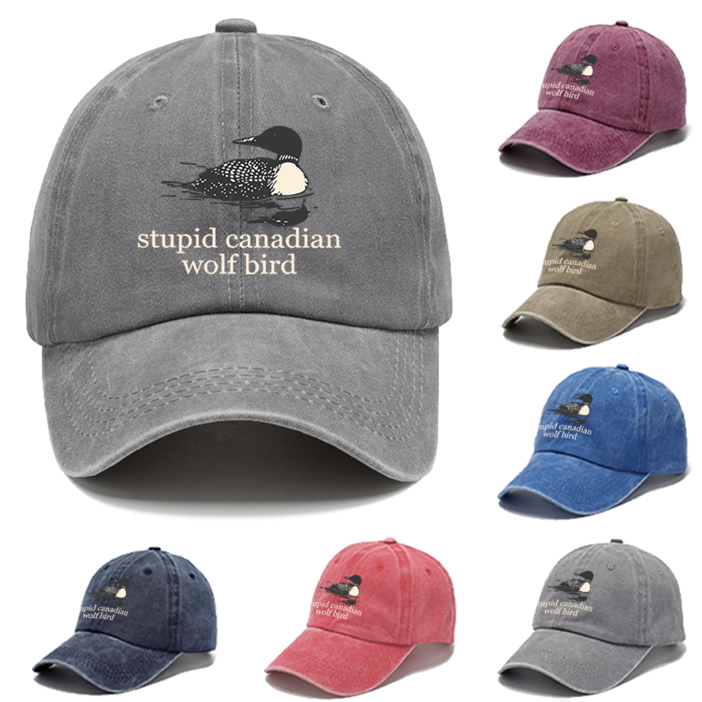 Stupid Wolf Bird Men Women Hat Baseball Cap, Stupid Wolf Bird Funny ...