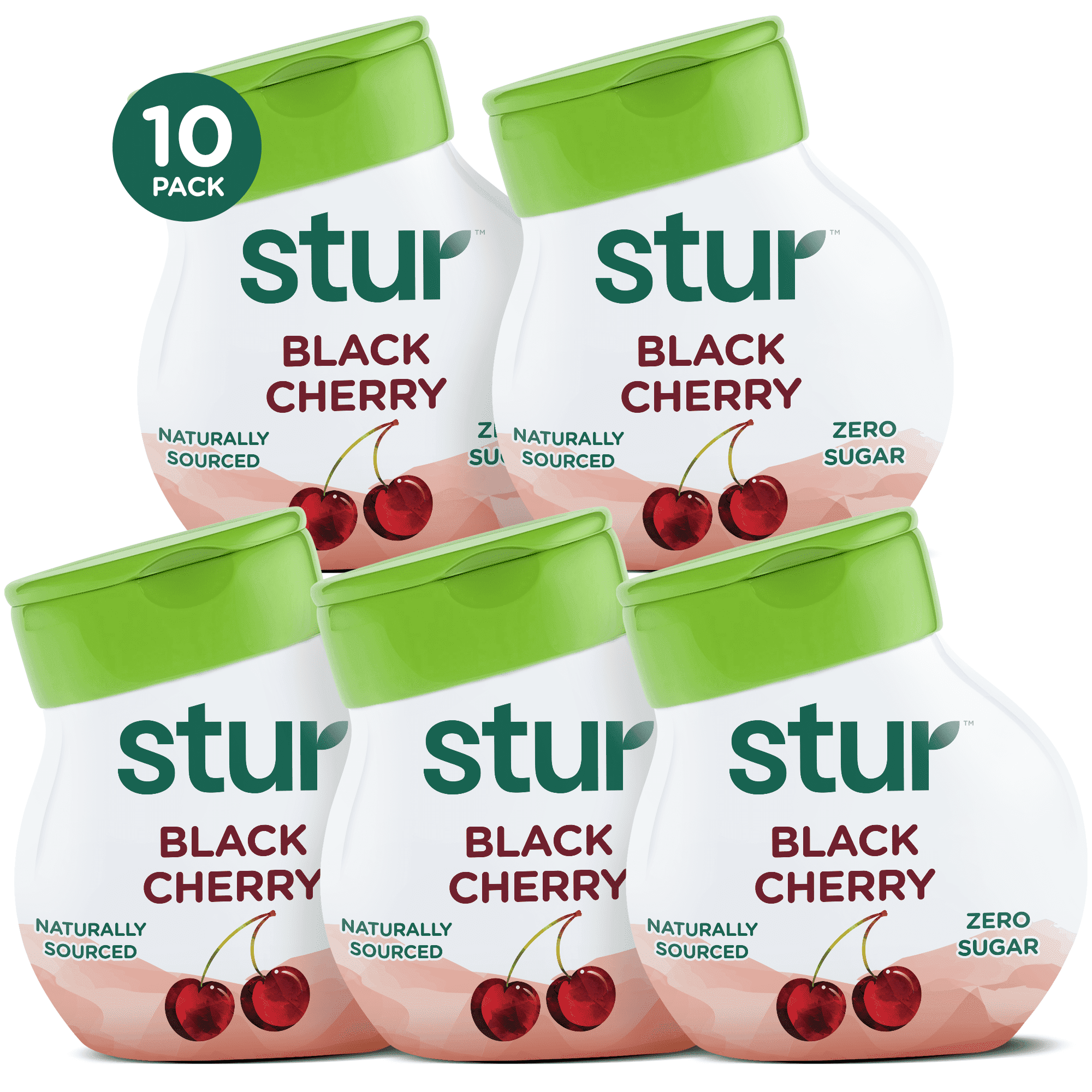 Stur Black Cherry Liquid Water Enhancer, 1.62 fl oz, 10 Pack, 200 ...