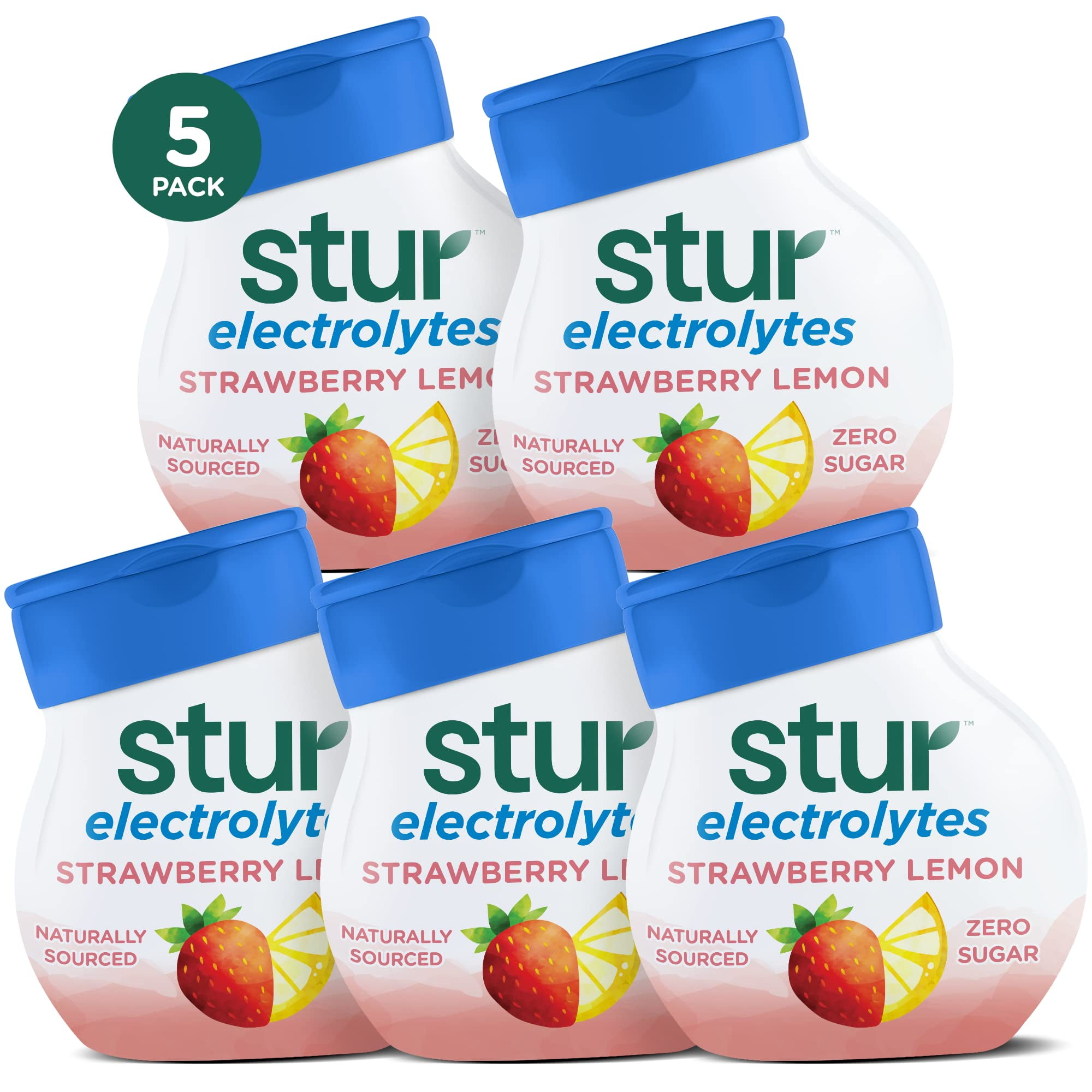 Stur Electrolyte Water Enhancer, Strawberry Lemon, Vegan, 5 Bottles ...