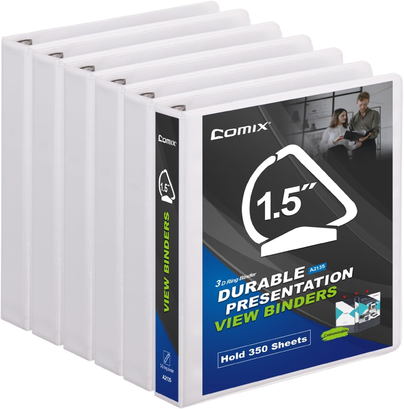 Sturdy 1.5 Inch D-Ring Binders, 1.5'' 3 Ring Binder with Clear View ...
