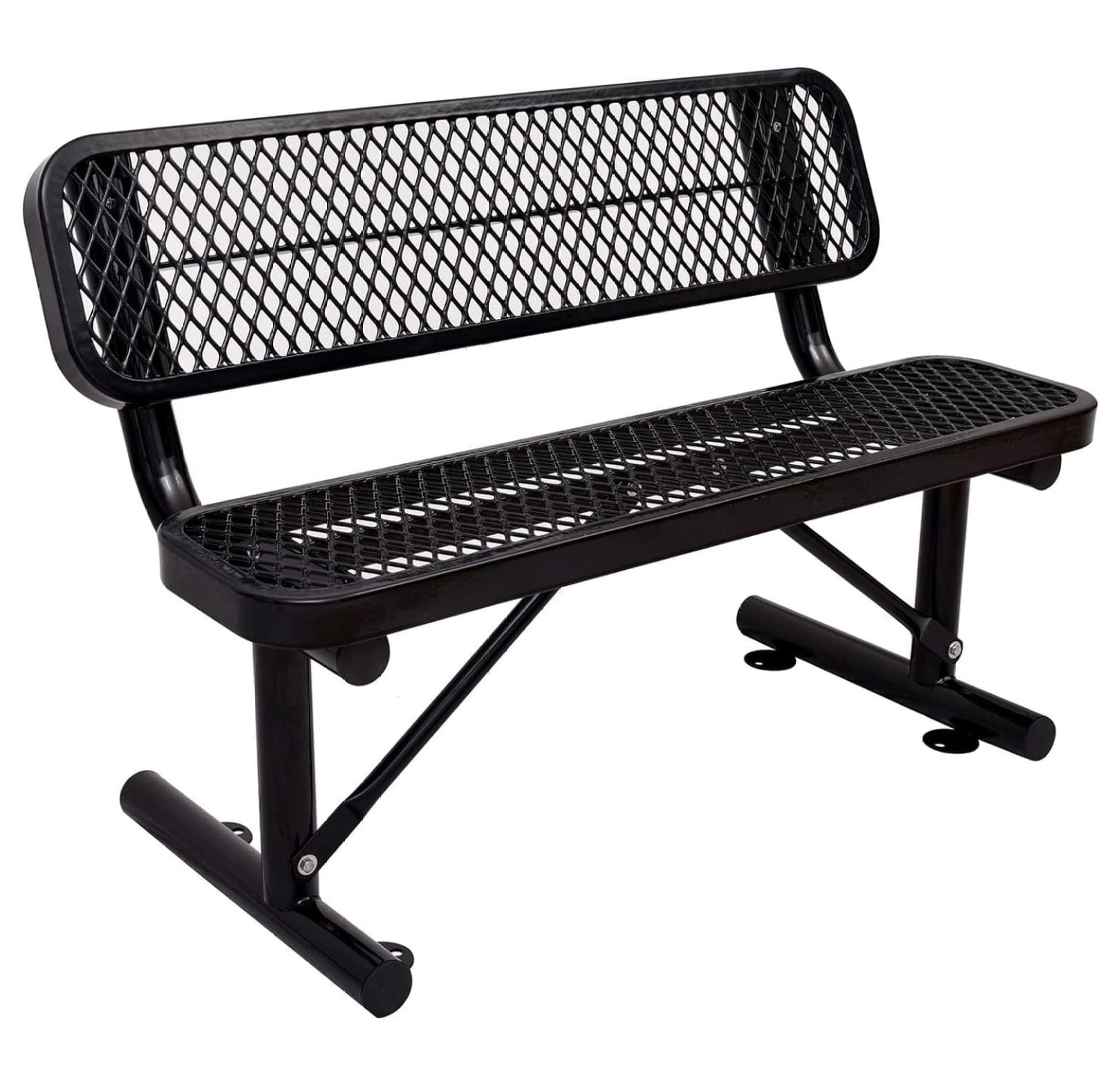 Sturdy 4ft/6ft/8ft Black Metal Outdoor Bench,Patio Bench Easy Assembly ...