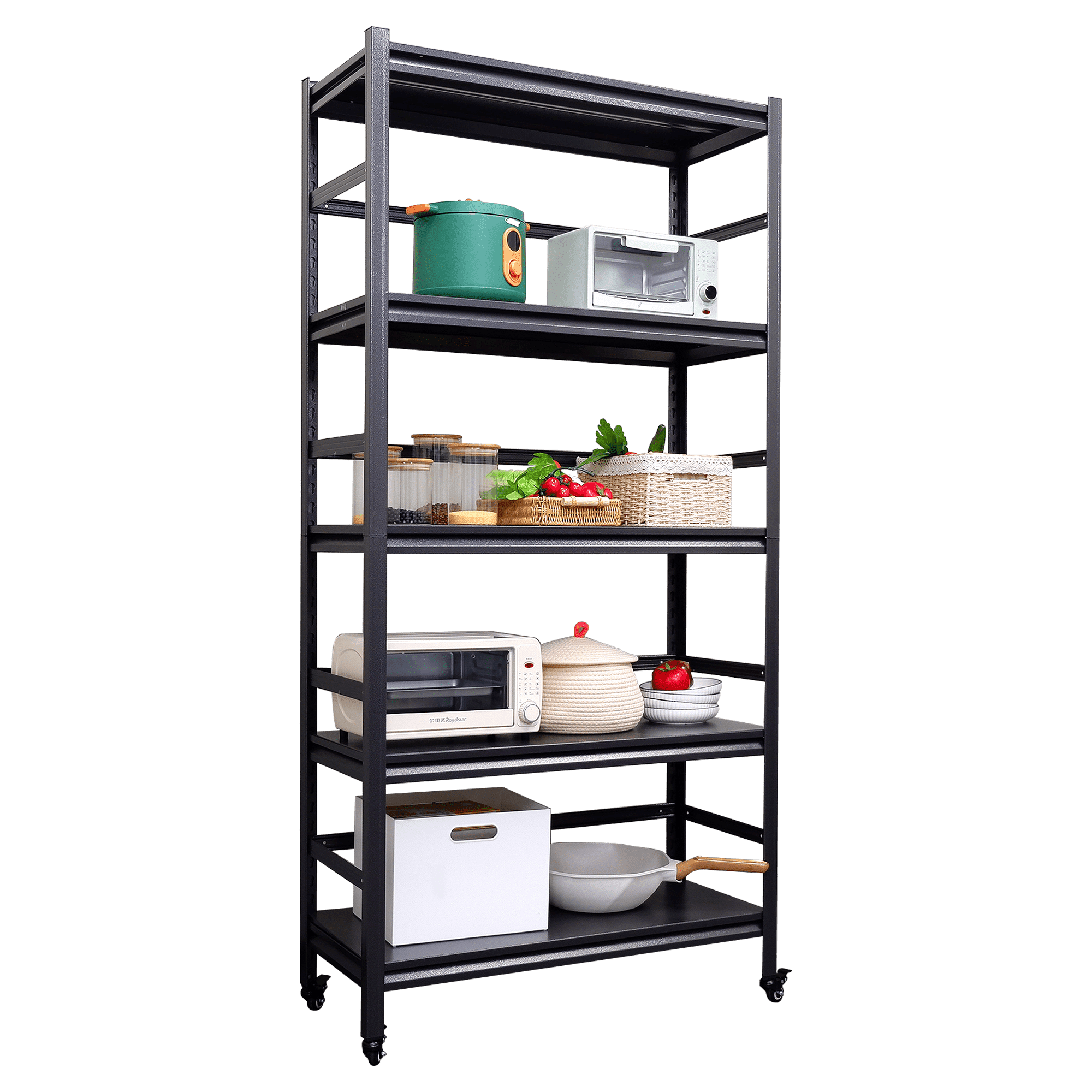 Sturdy 5-Tier Metal Shelving - Ideal for Garages, Warehouses, Household ...