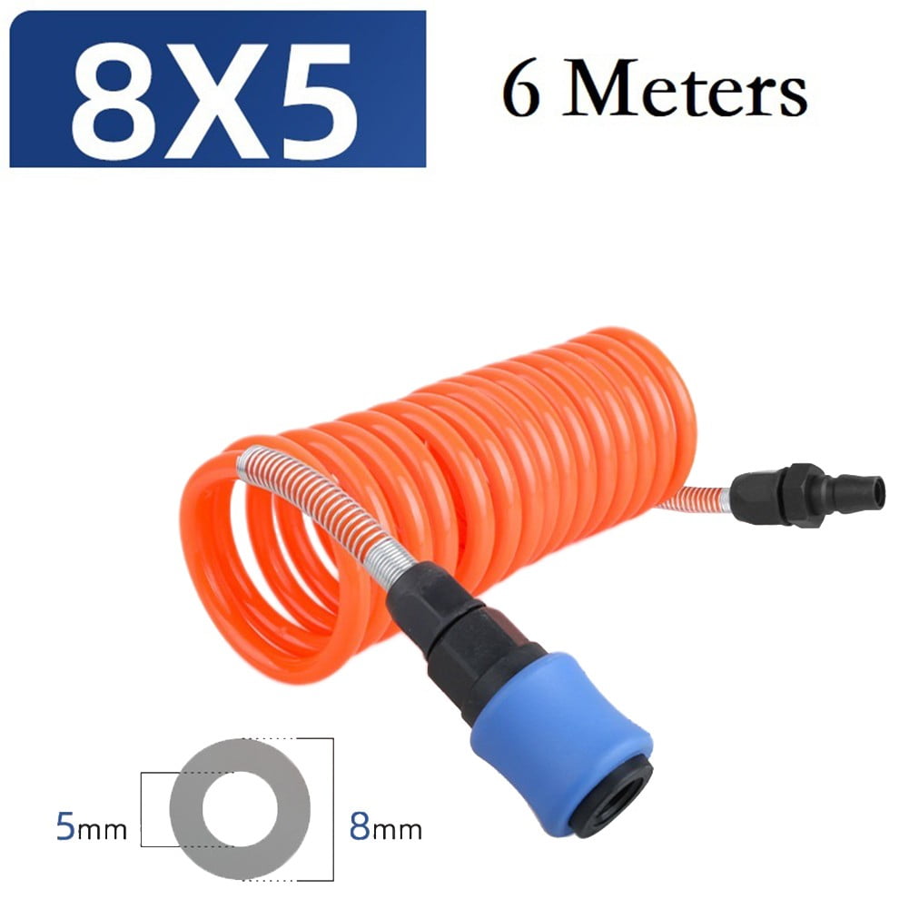 Sturdy 8*5mm Pneumatic Spring Spiral Pipe PU Air Compressor Hose, 6 ...