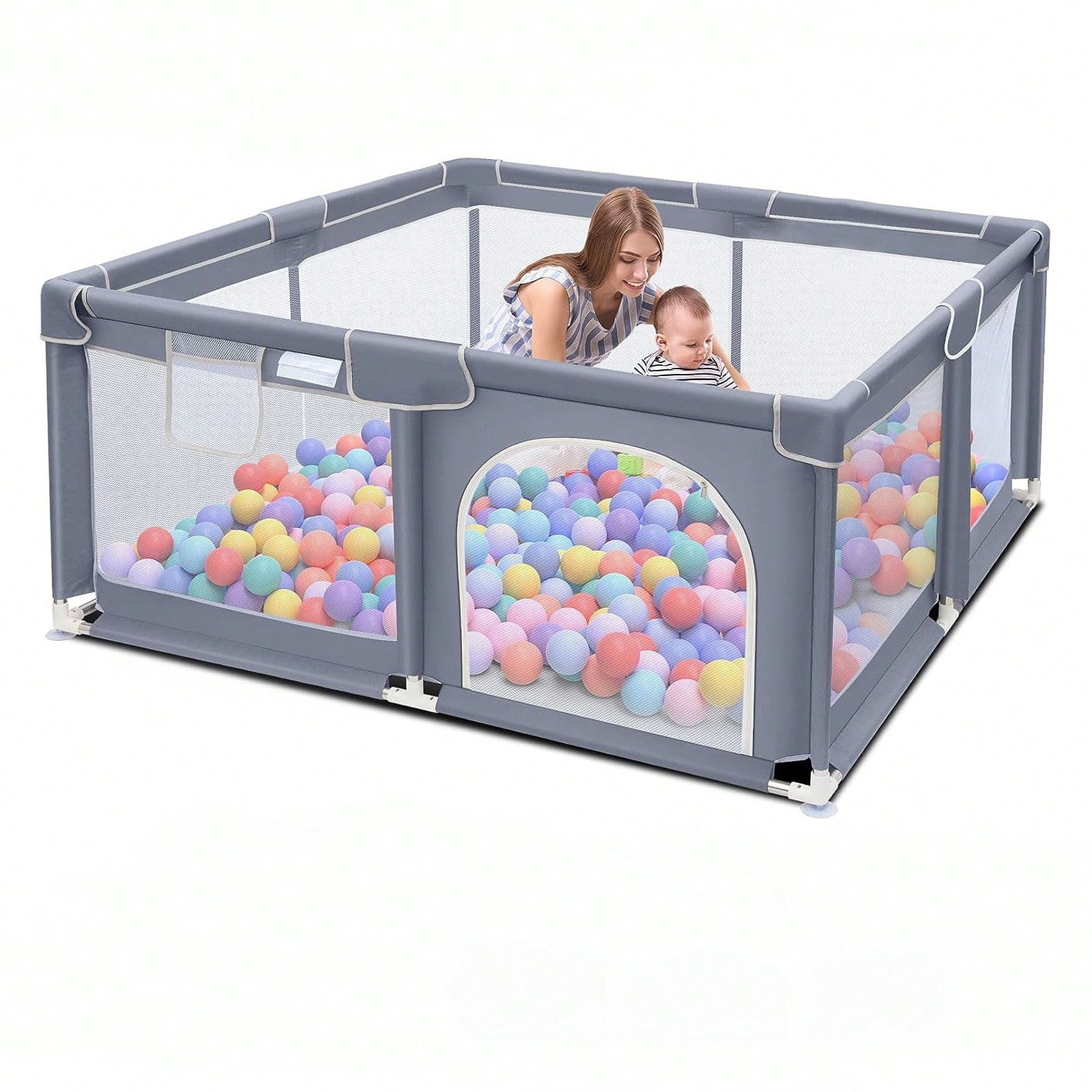 Sturdy And Safe Portable Baby Play Yard with Soft Breathable Mesh ...